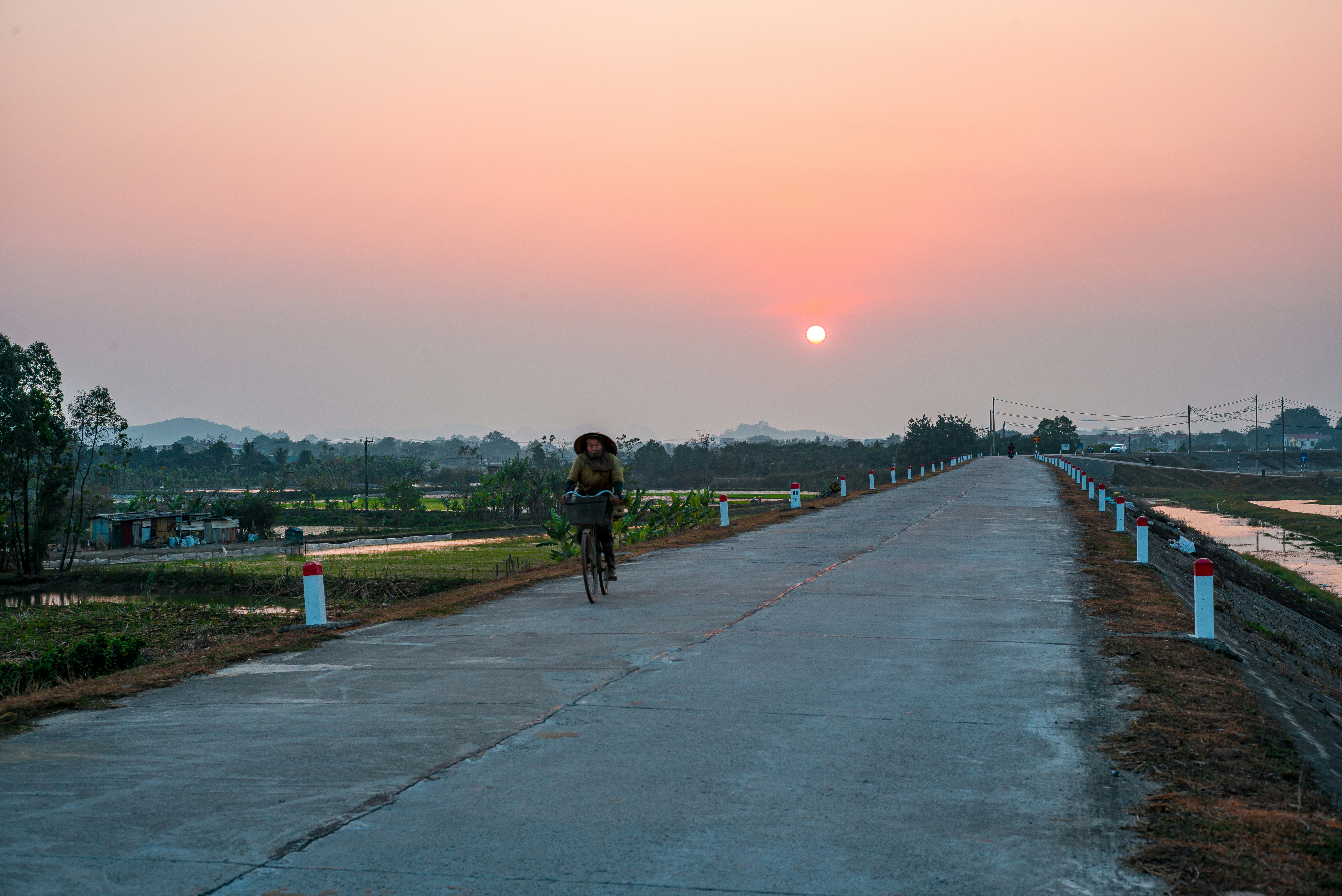 Sunset Journey on Rural Pathway