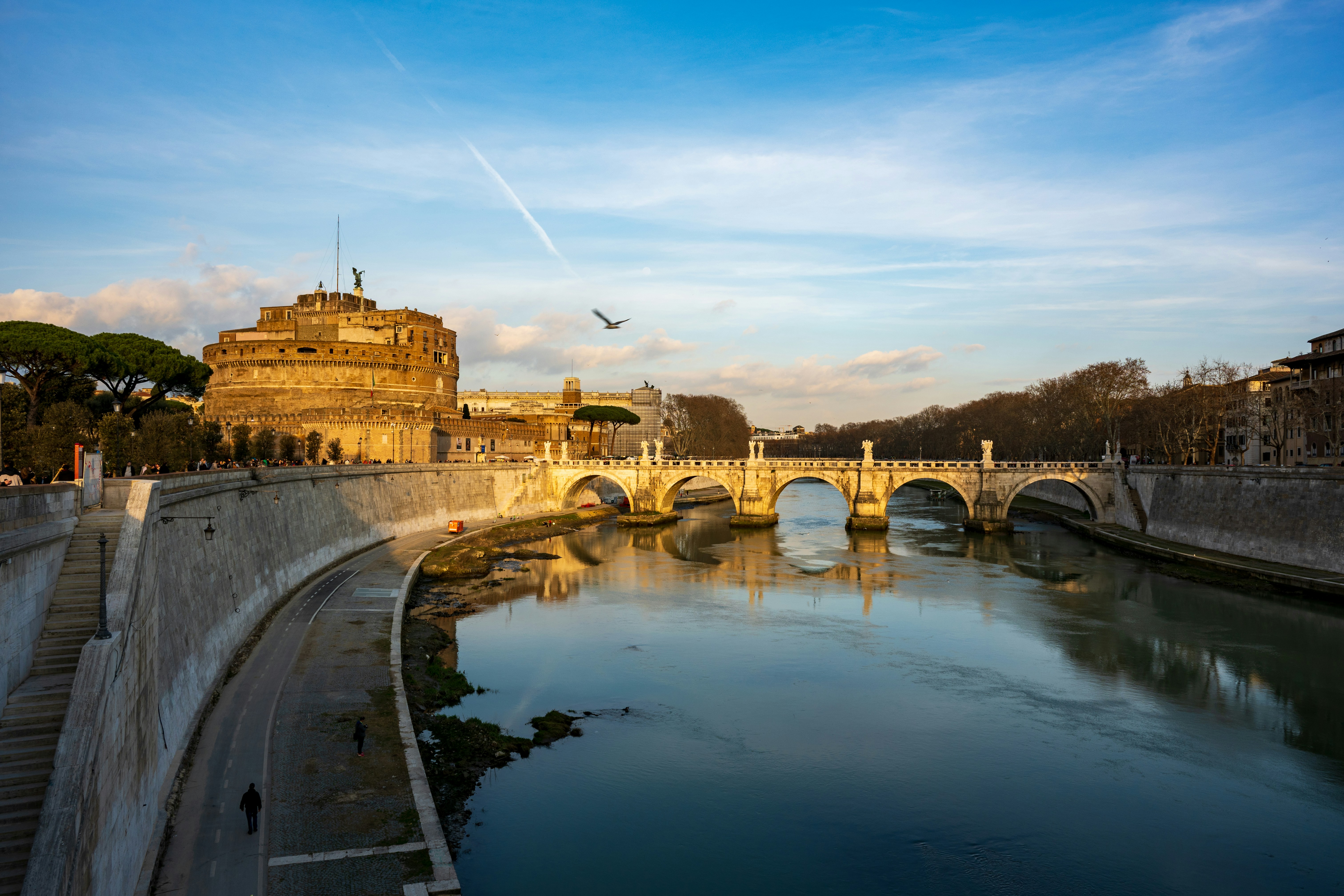 Rome in Full Light: Castel Sant'Angelo Over the Tiber