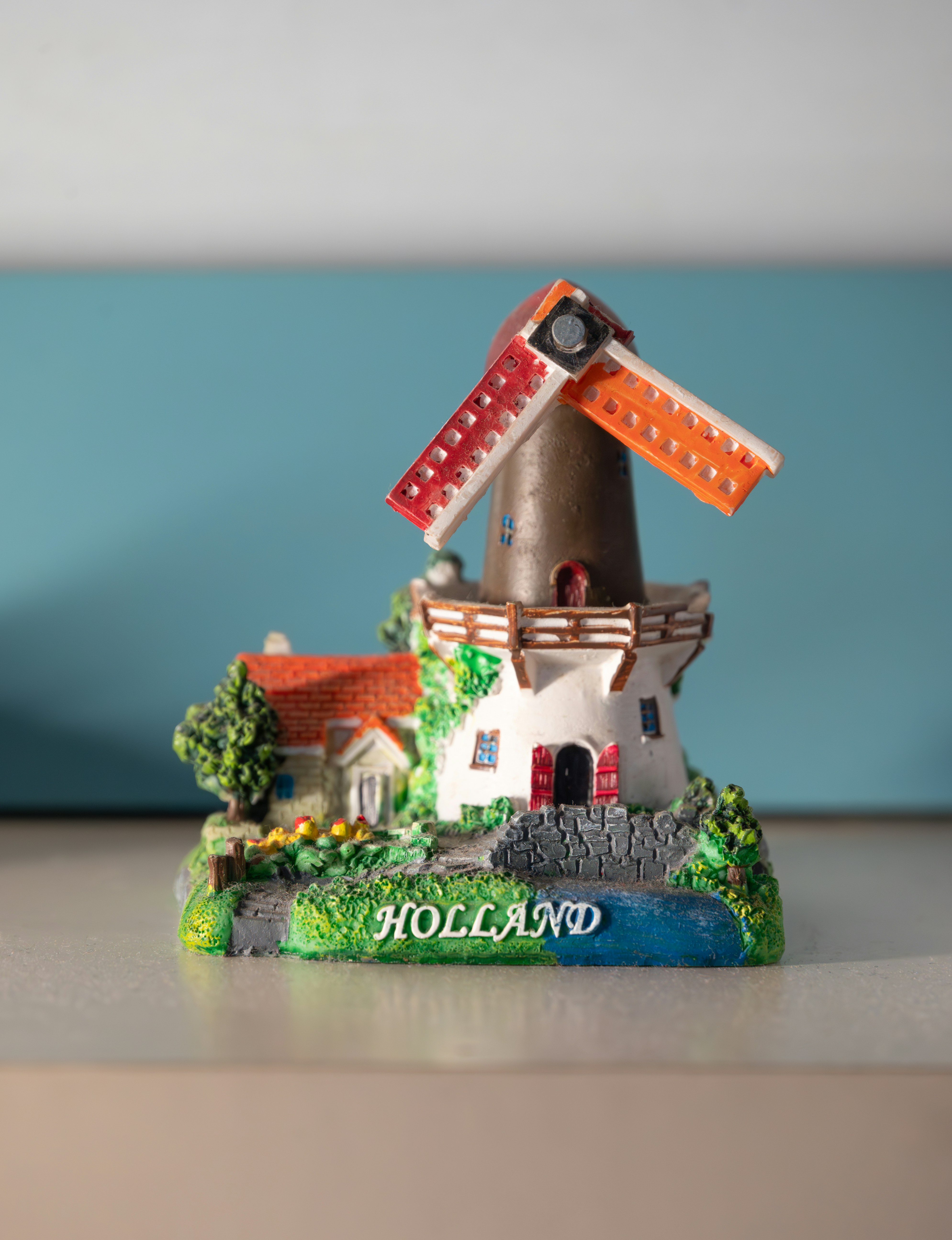 Miniature Dutch Windmill: A Quiet Holland Scene in Sharp Focus