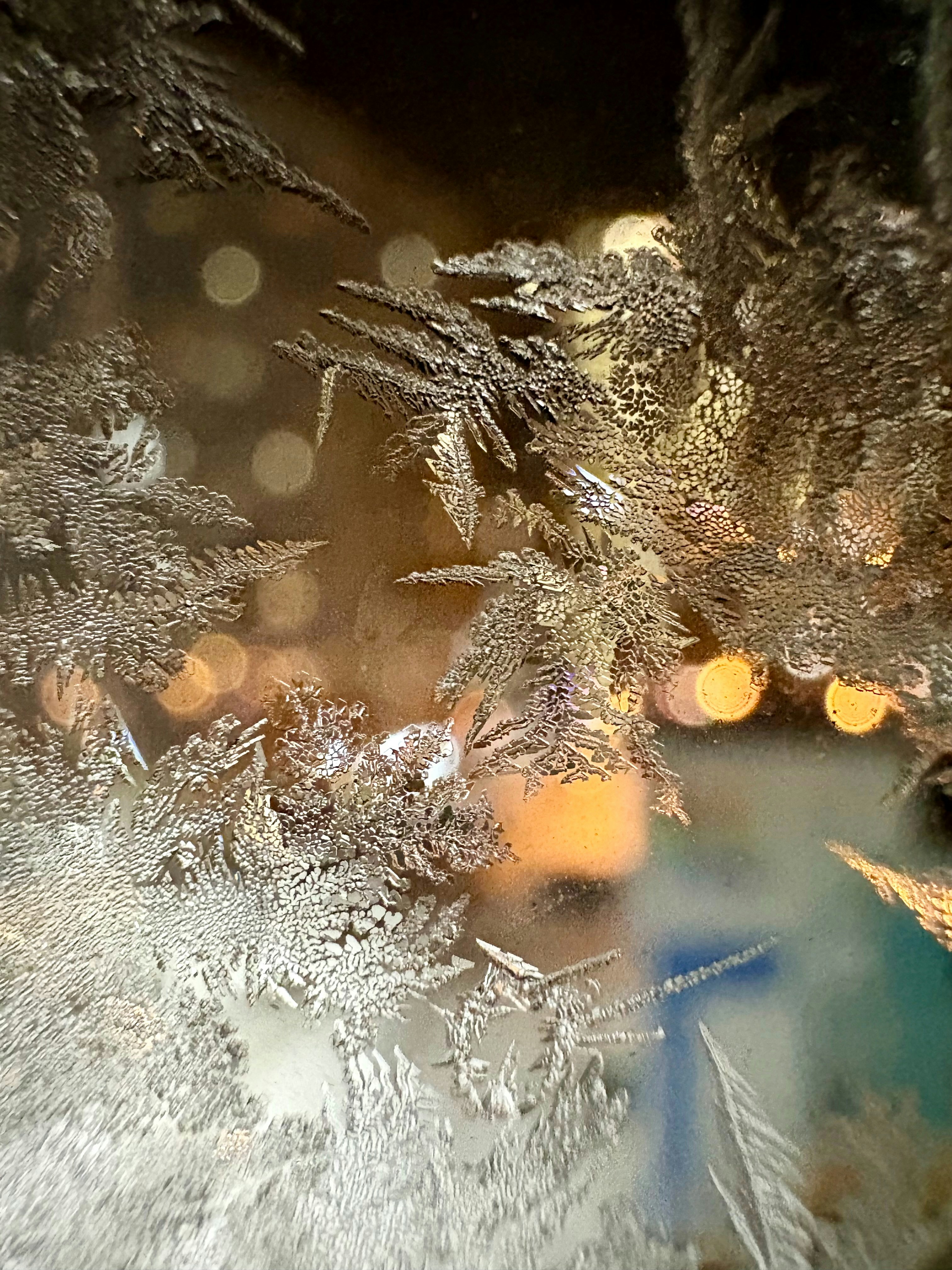 A blurry photo of snow and ice on a window photo – Free Ice Image on ...