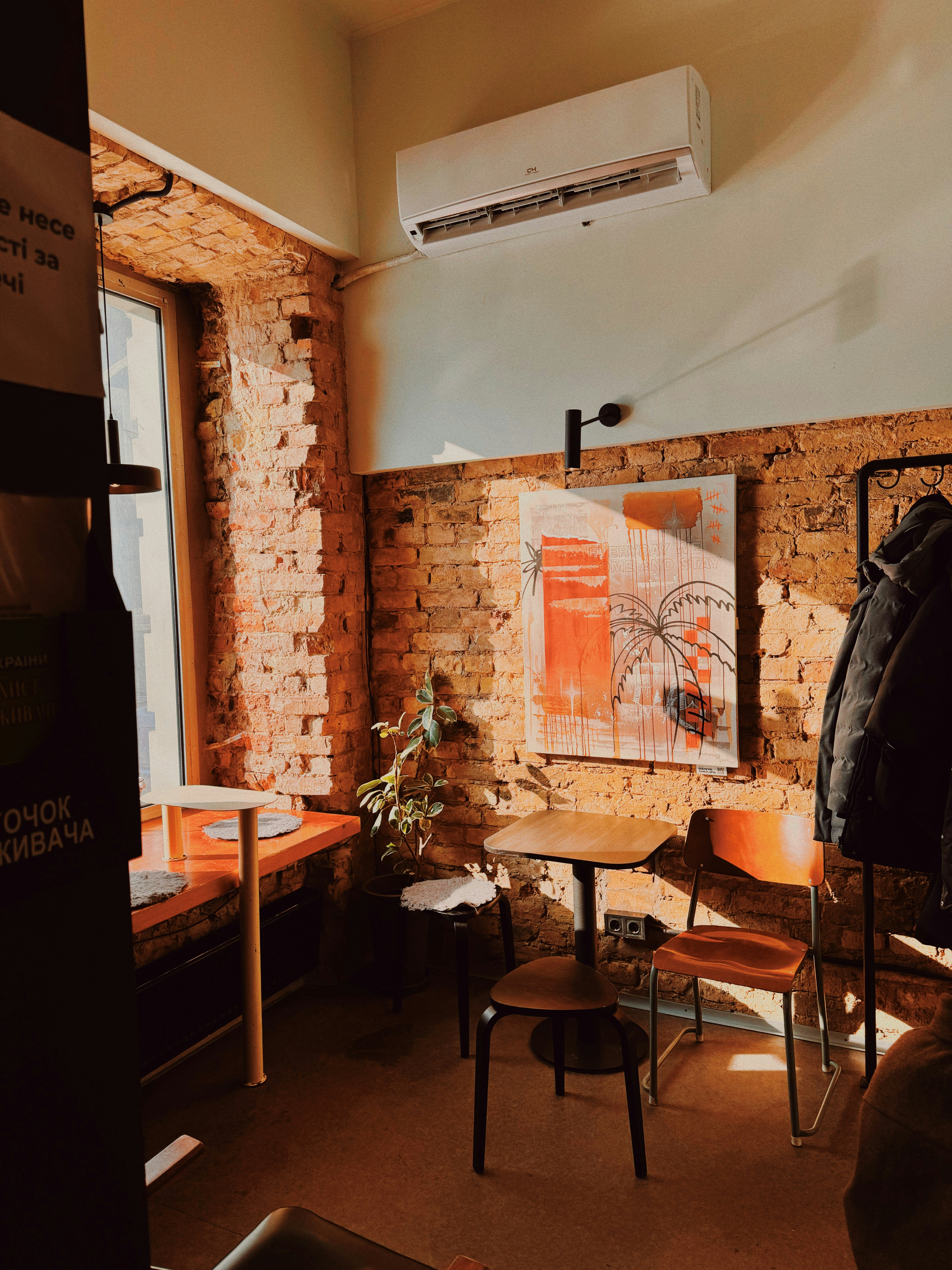 Cozy Corner Café with Brick Charm