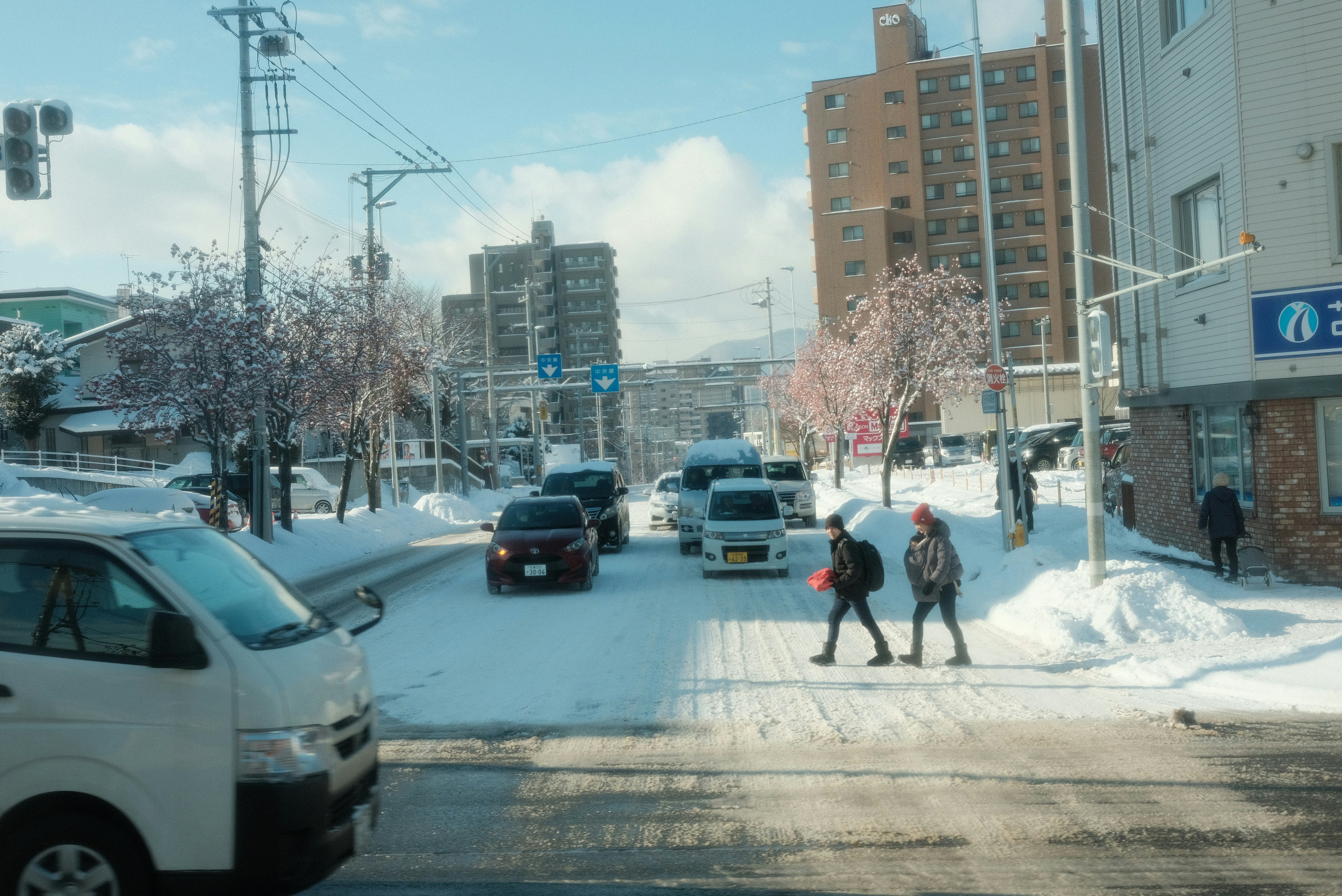 Winter Morning Commute in Urban Japan