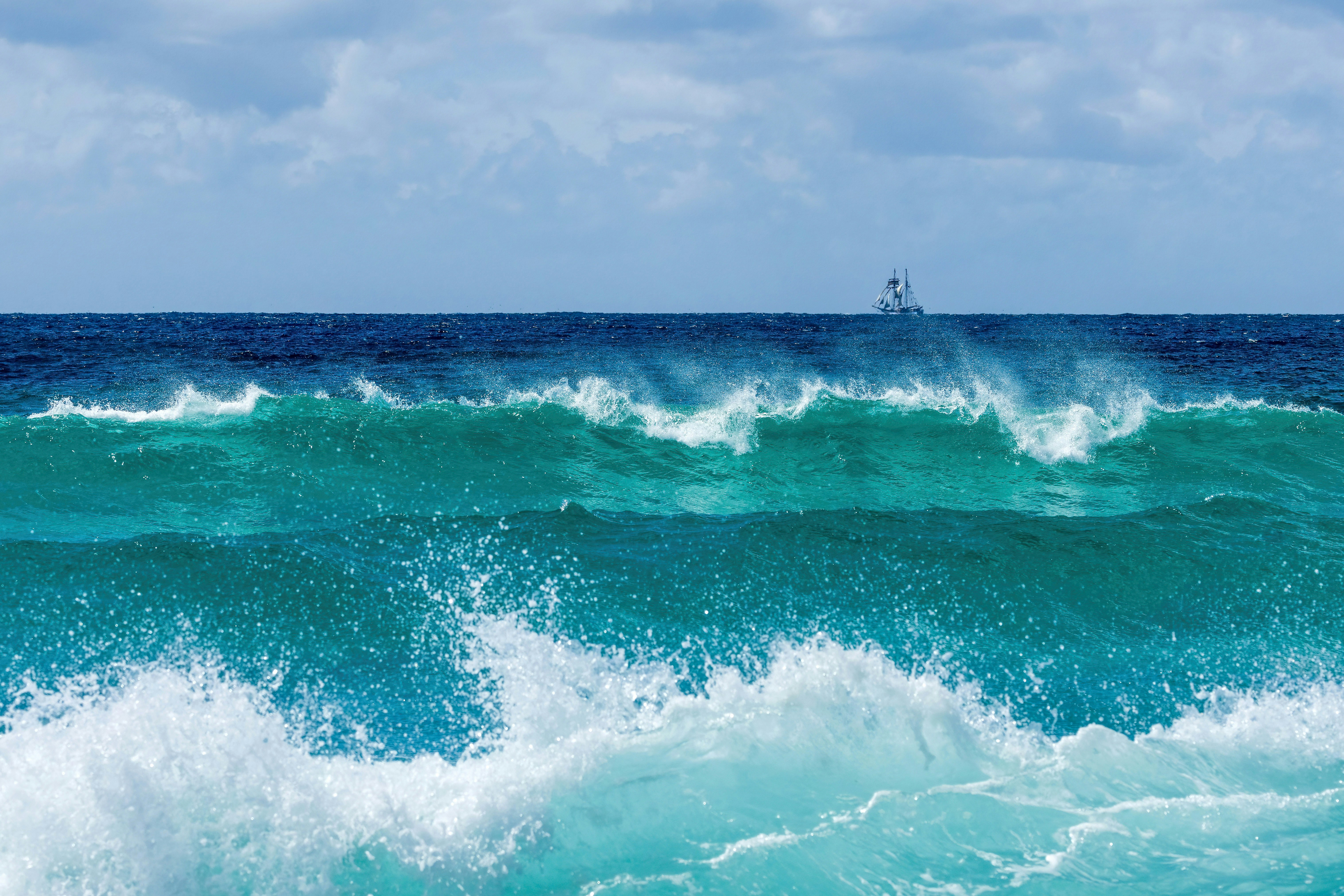 Distant Freighter on a Turquoise Horizon