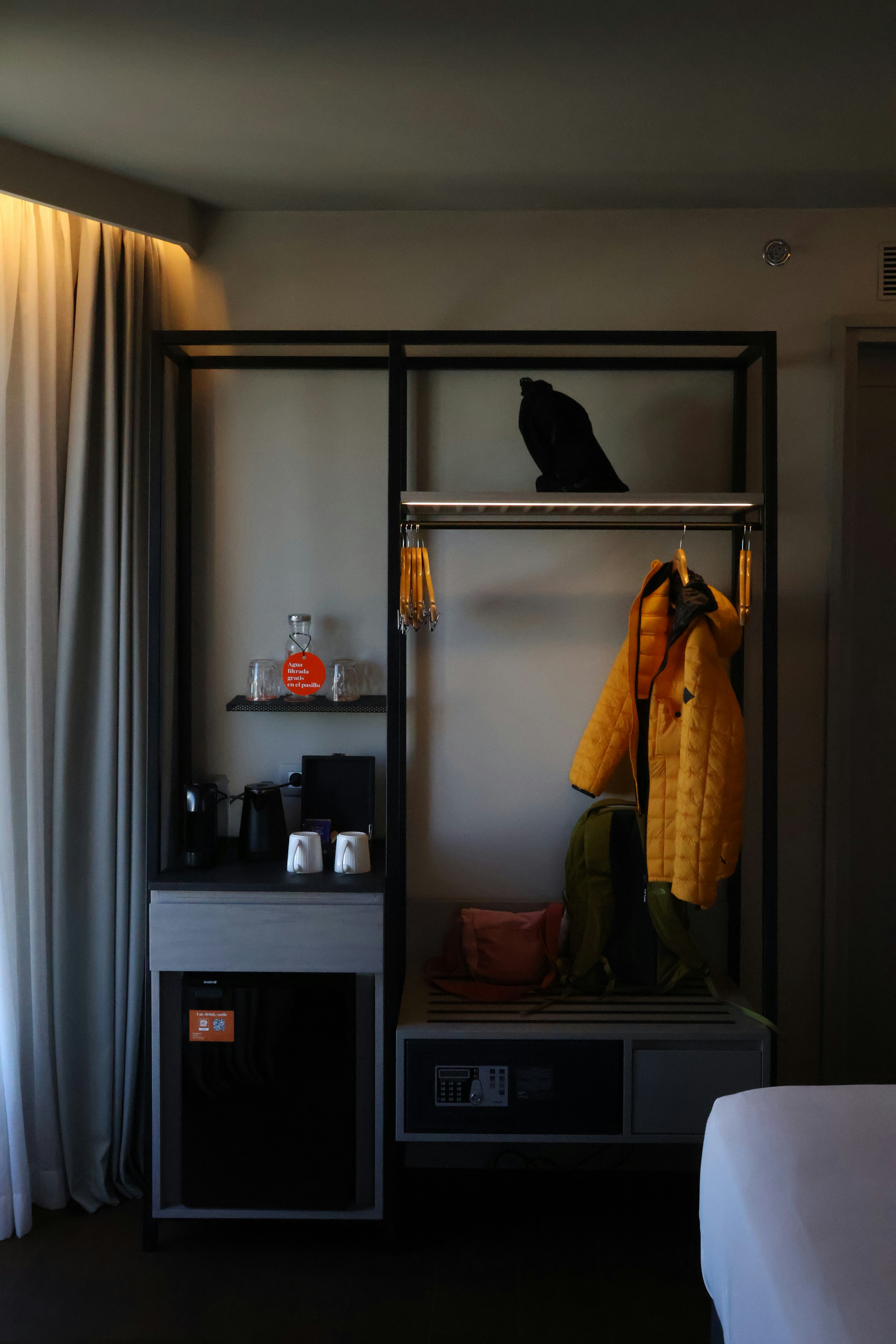 Raven on the Yellow Coat: A Quiet Wardrobe Portrait