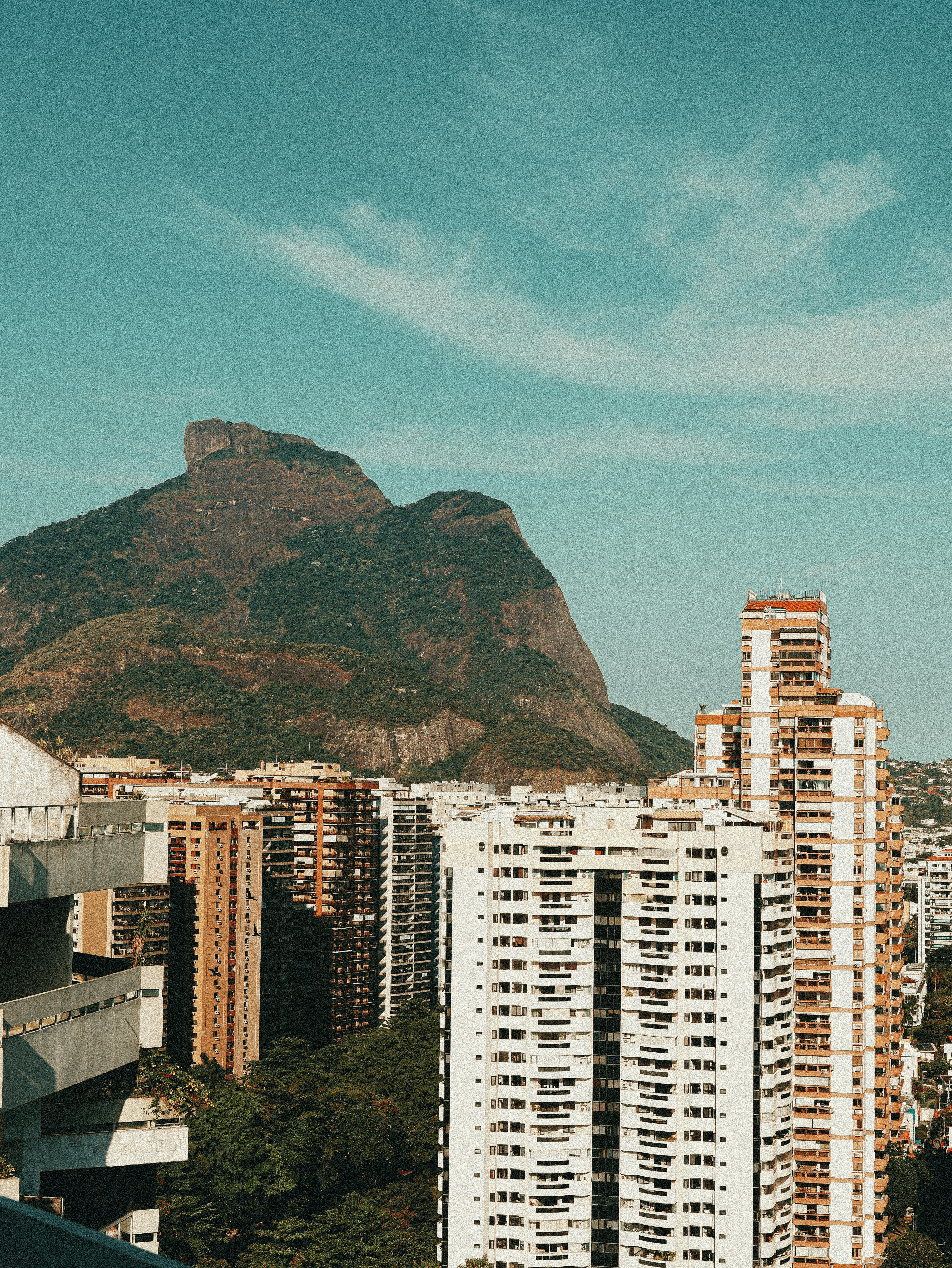 White Towers Framing a Mountain Sentinel