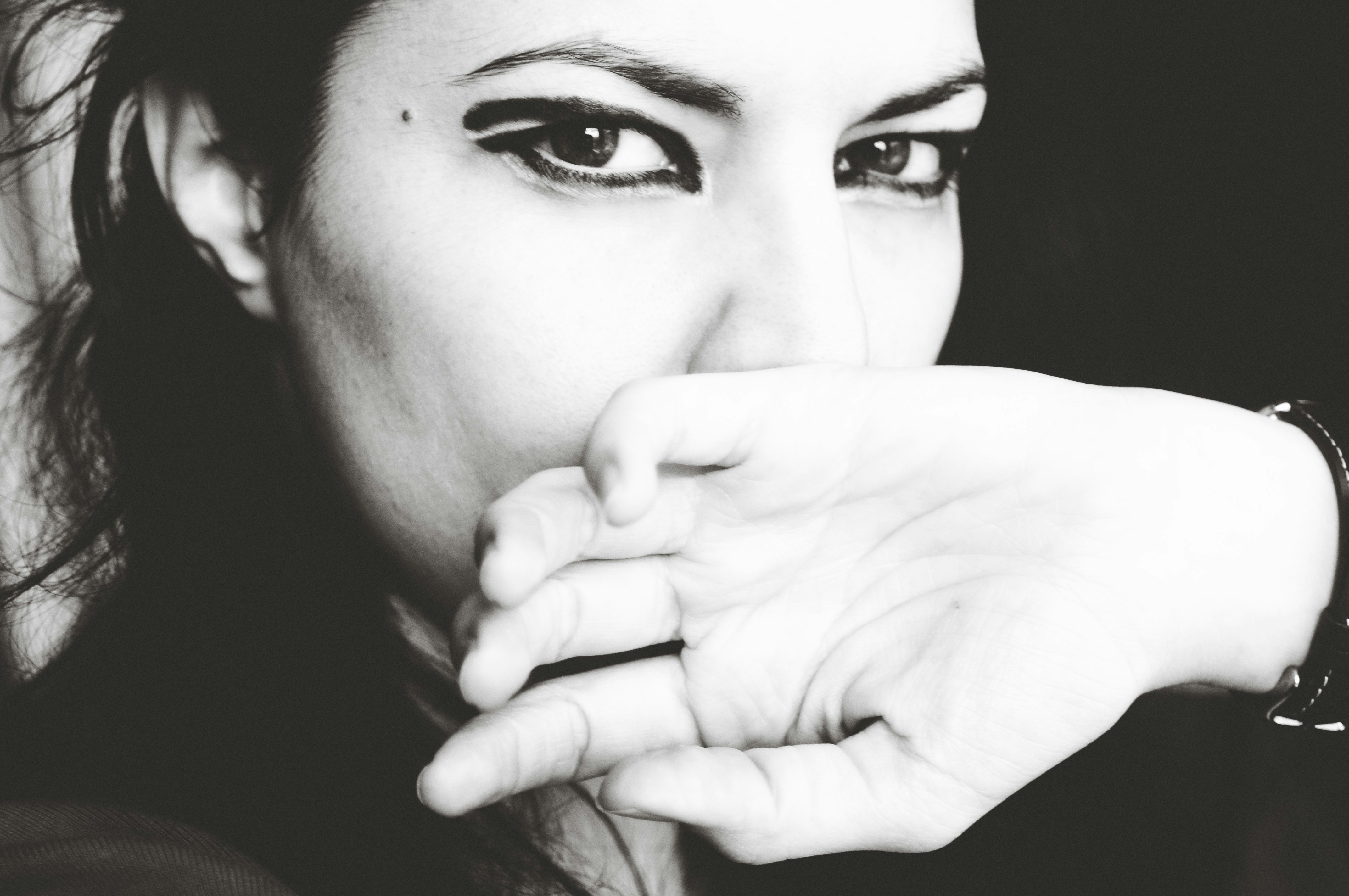 Veiled Glance in Monochrome