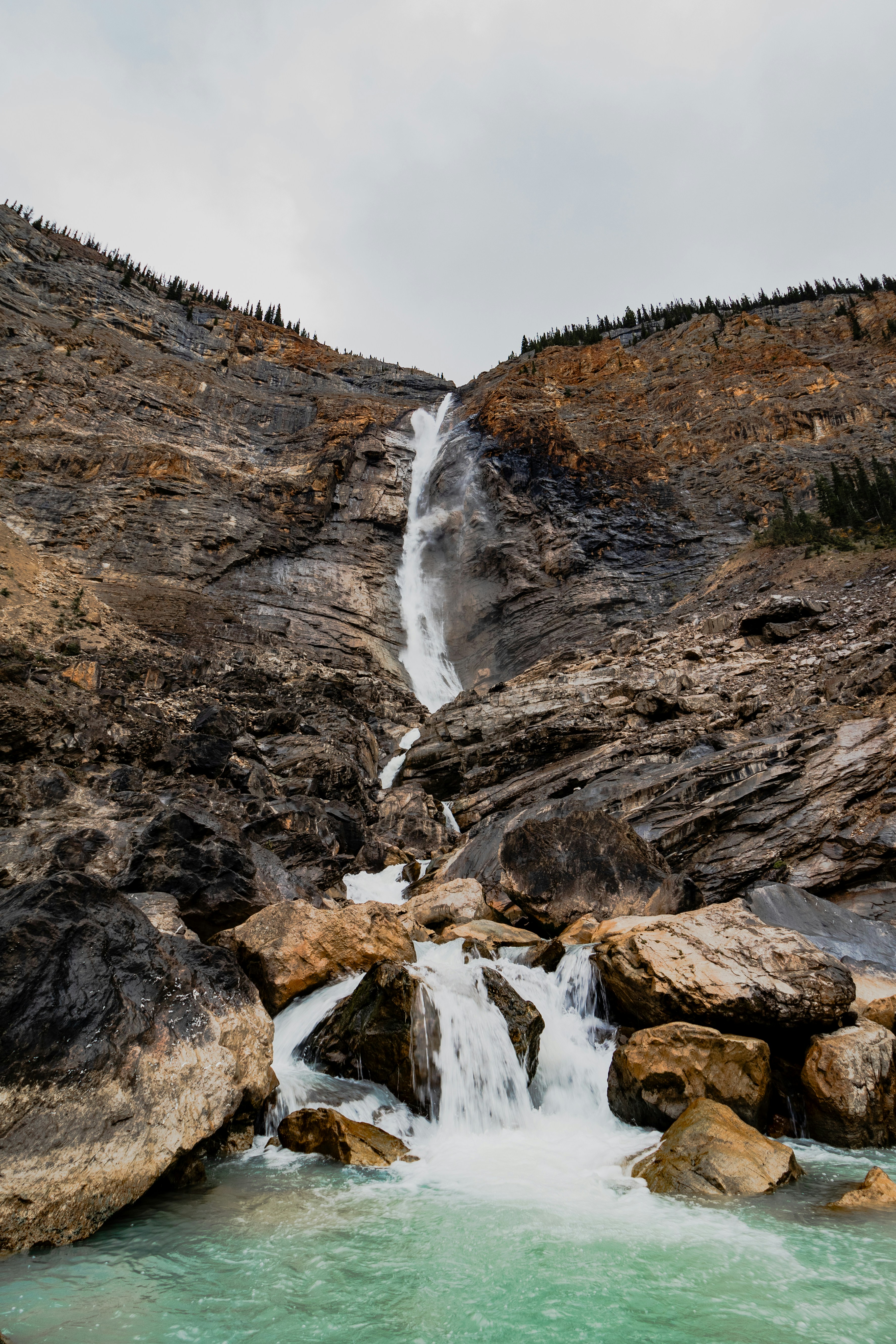 Turquoise Cascade Between Granite Walls
