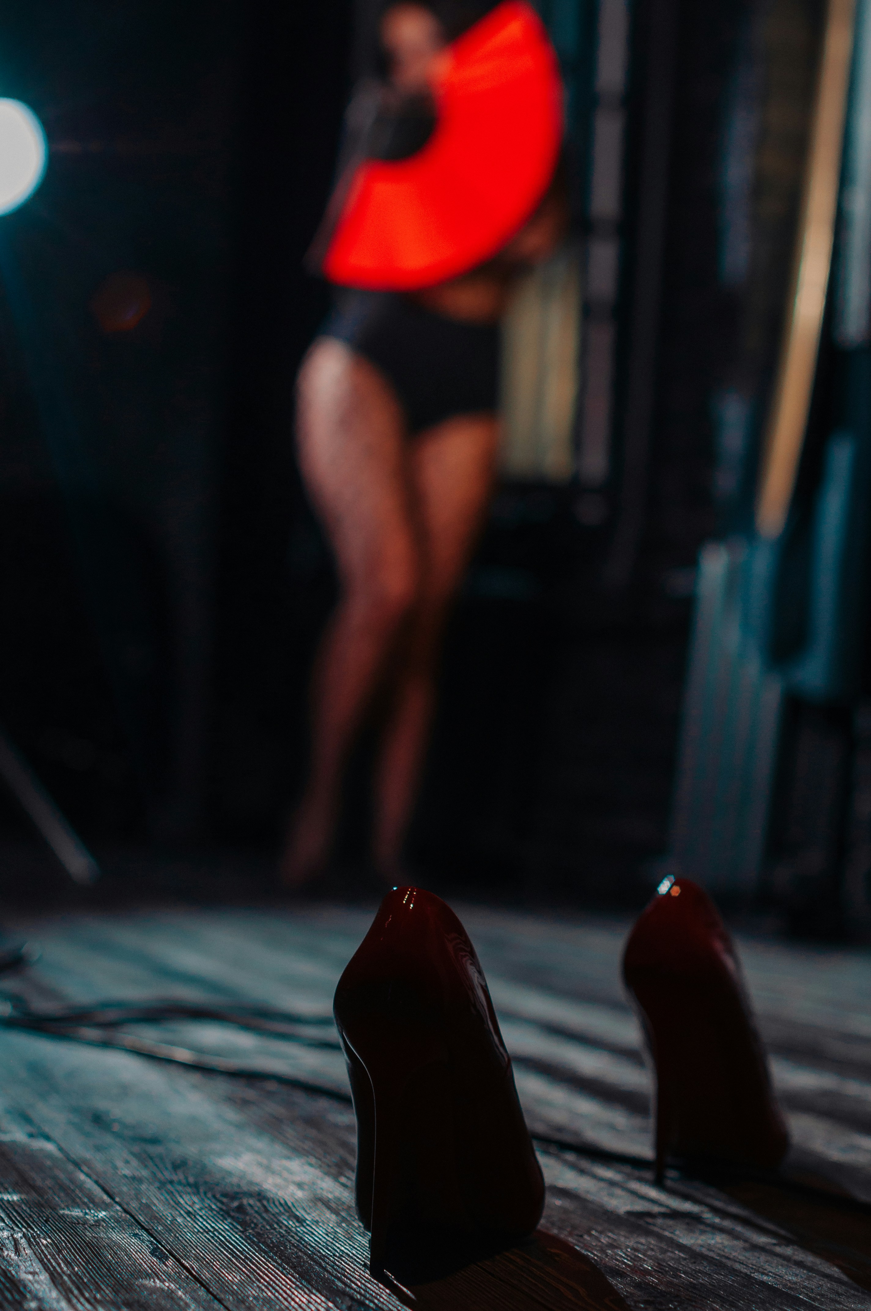Crimson Heels in Focus, Backstage Blur