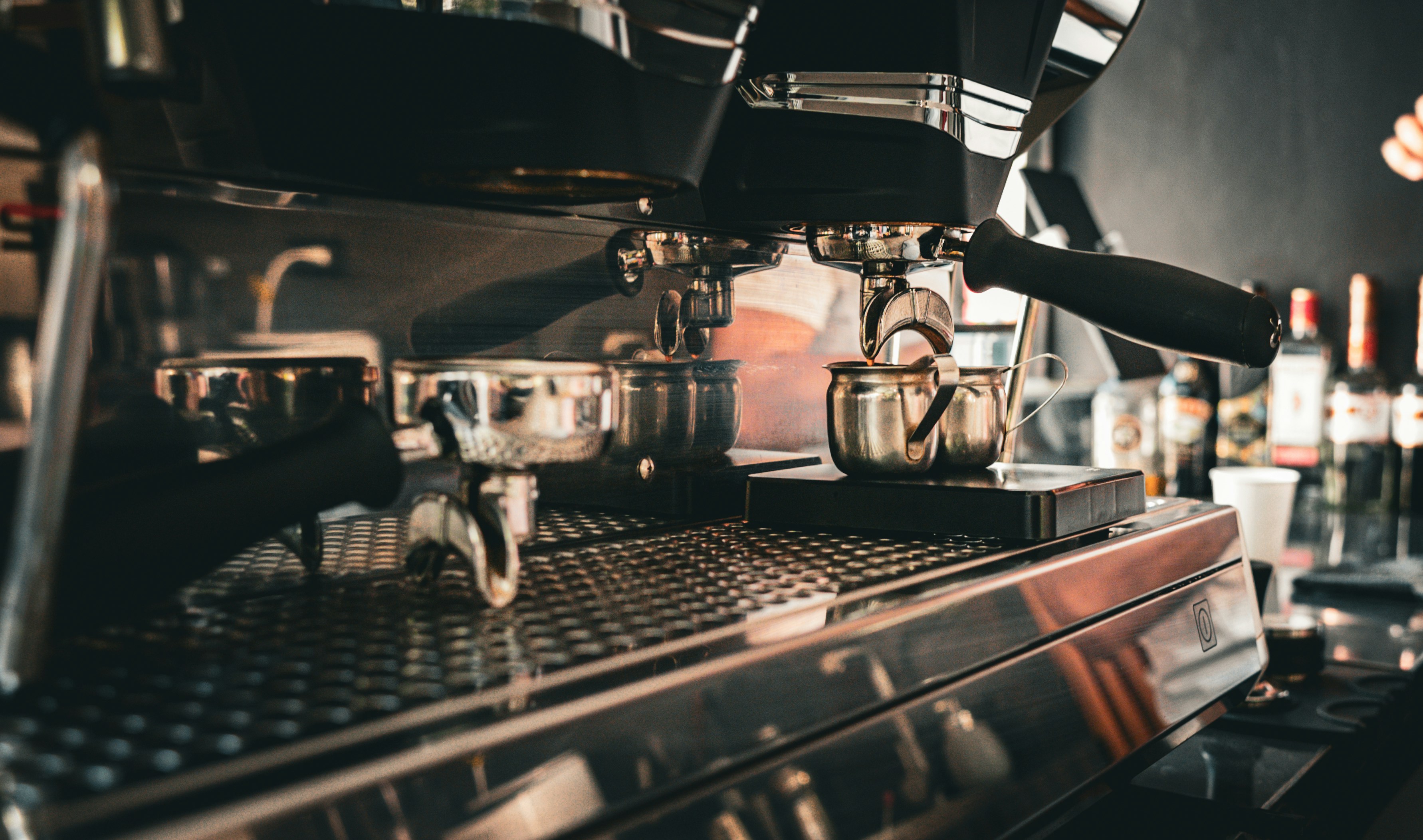 A close up of a coffee machine in a coffee shop photo – Free Coffee ...