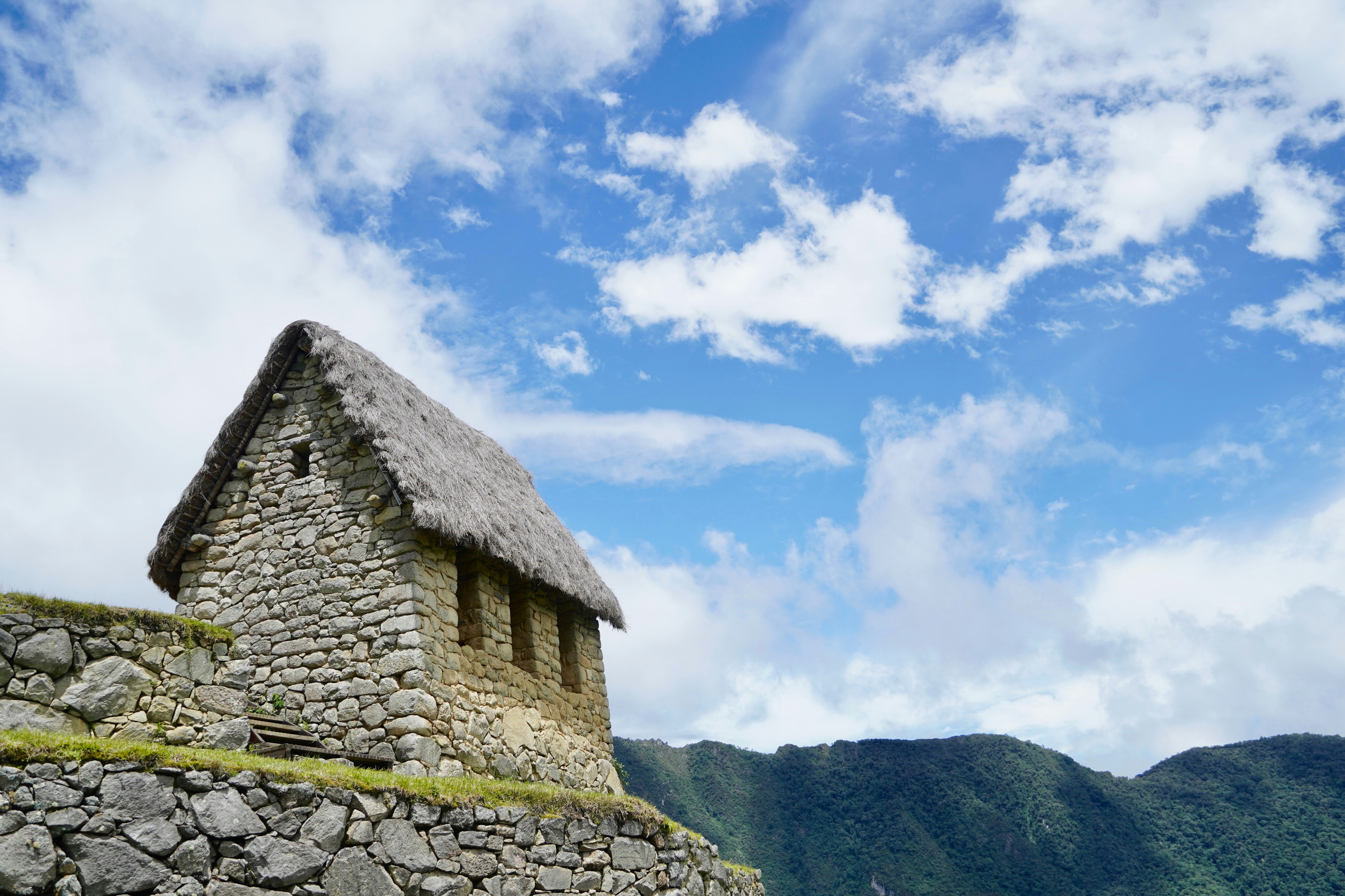 Thatched Stone Cottage on a Terraced Moor