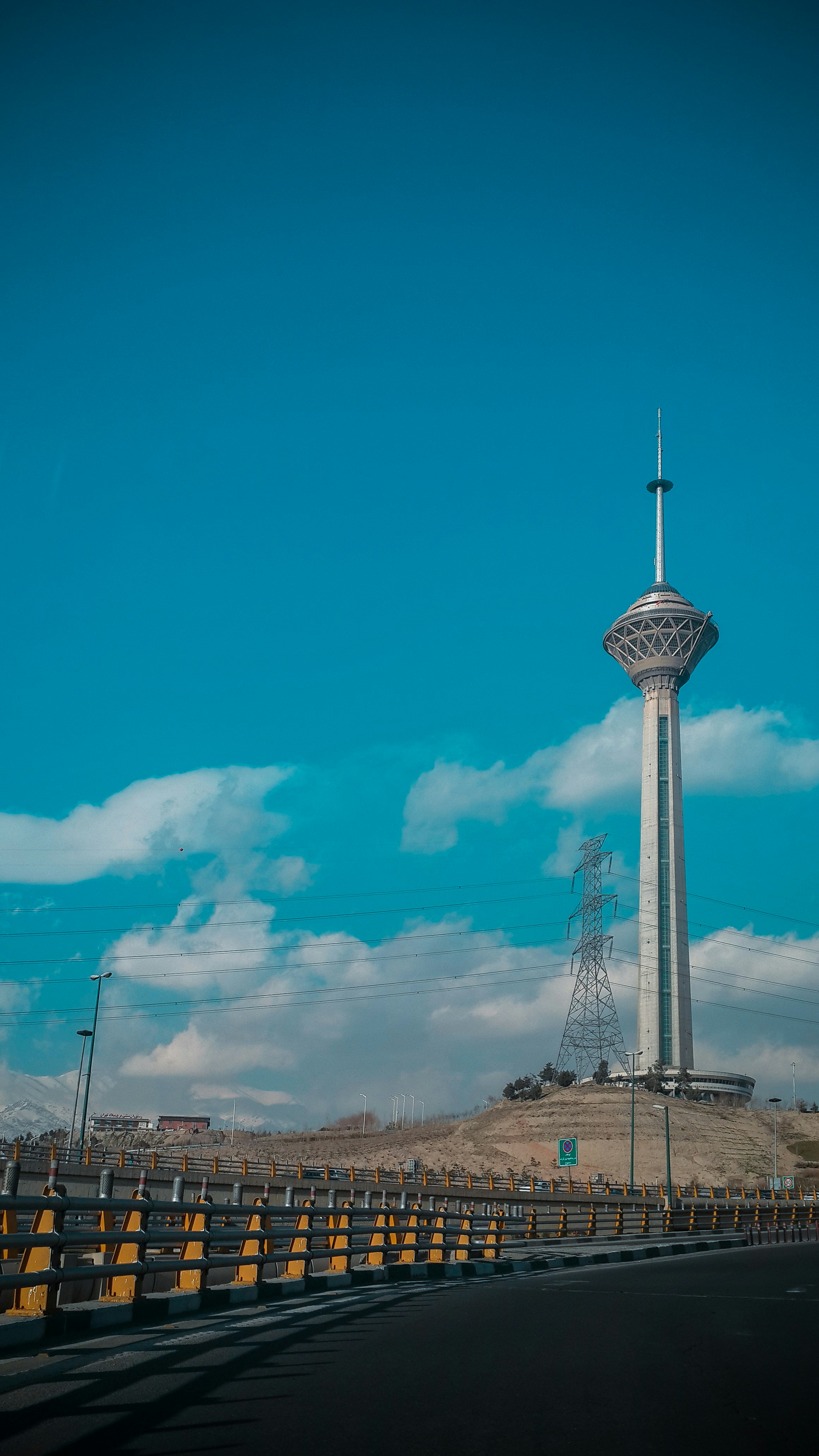 Milad tower, the tallest tower in Capital city of IRAN, Tehran | A tall tower with a cross on top of it
