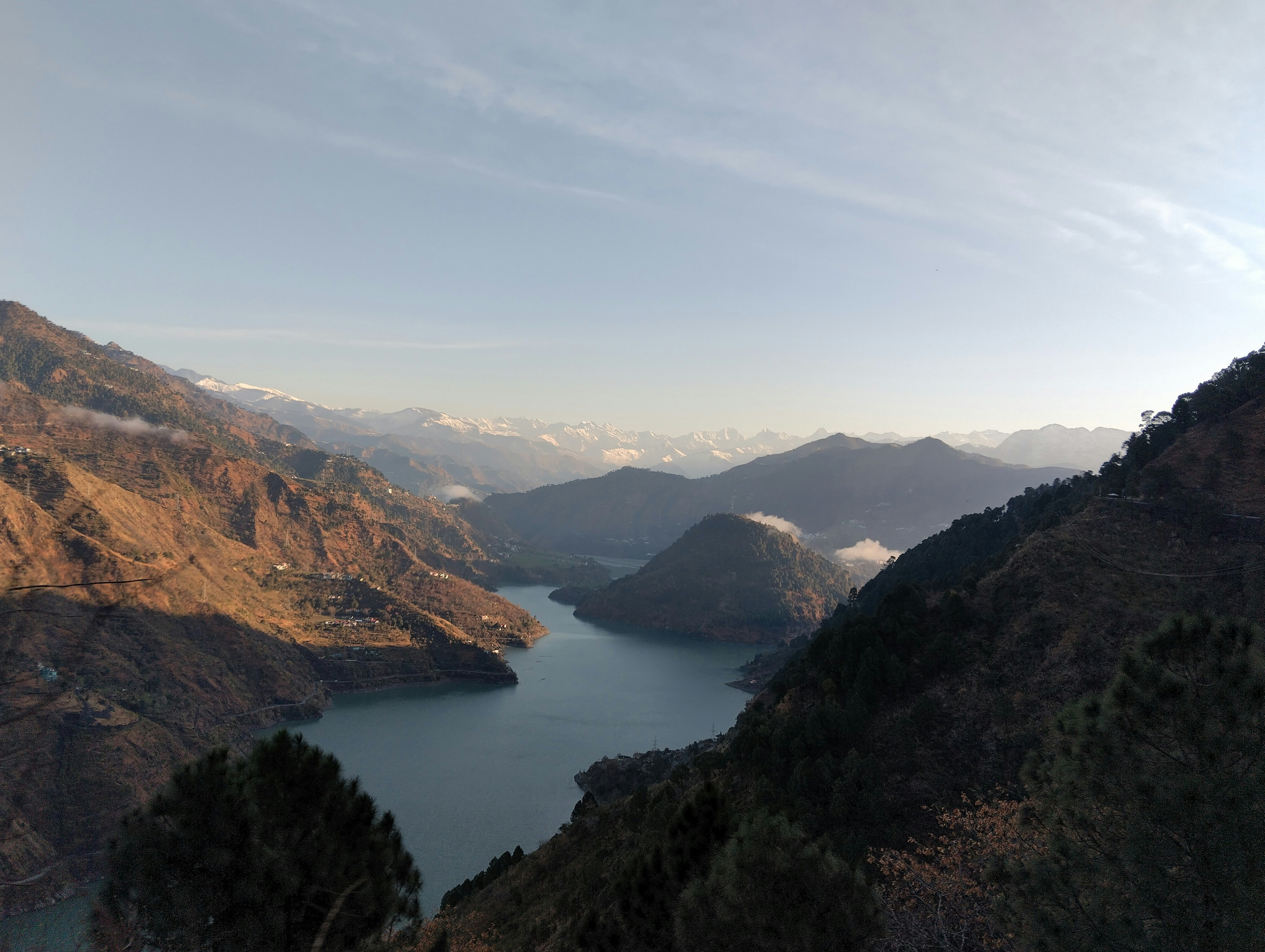 A view of a lake from a high point of view photo – Free Himachal ...