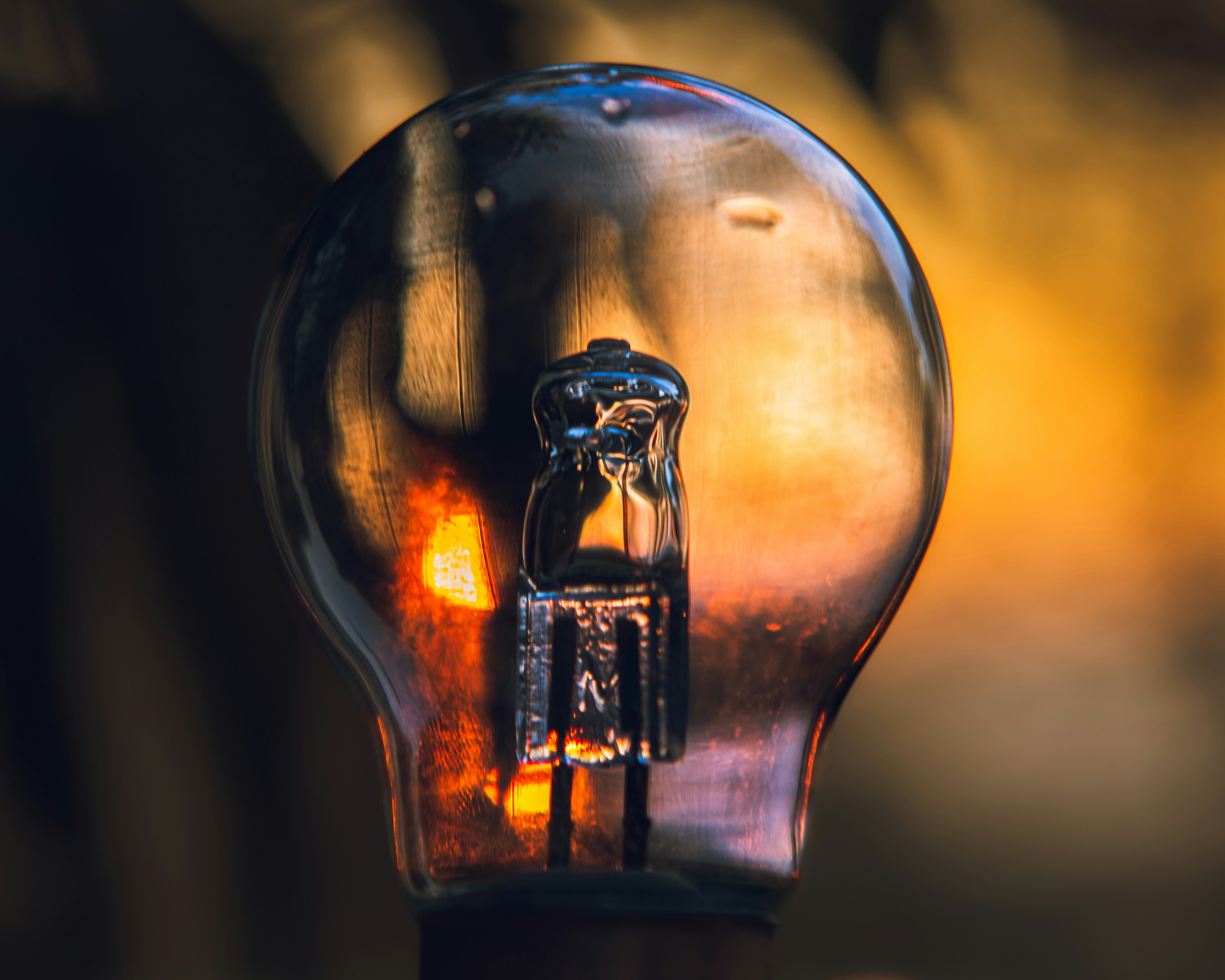 A close up of a light bulb with a reflection on it photo – Free Light ...