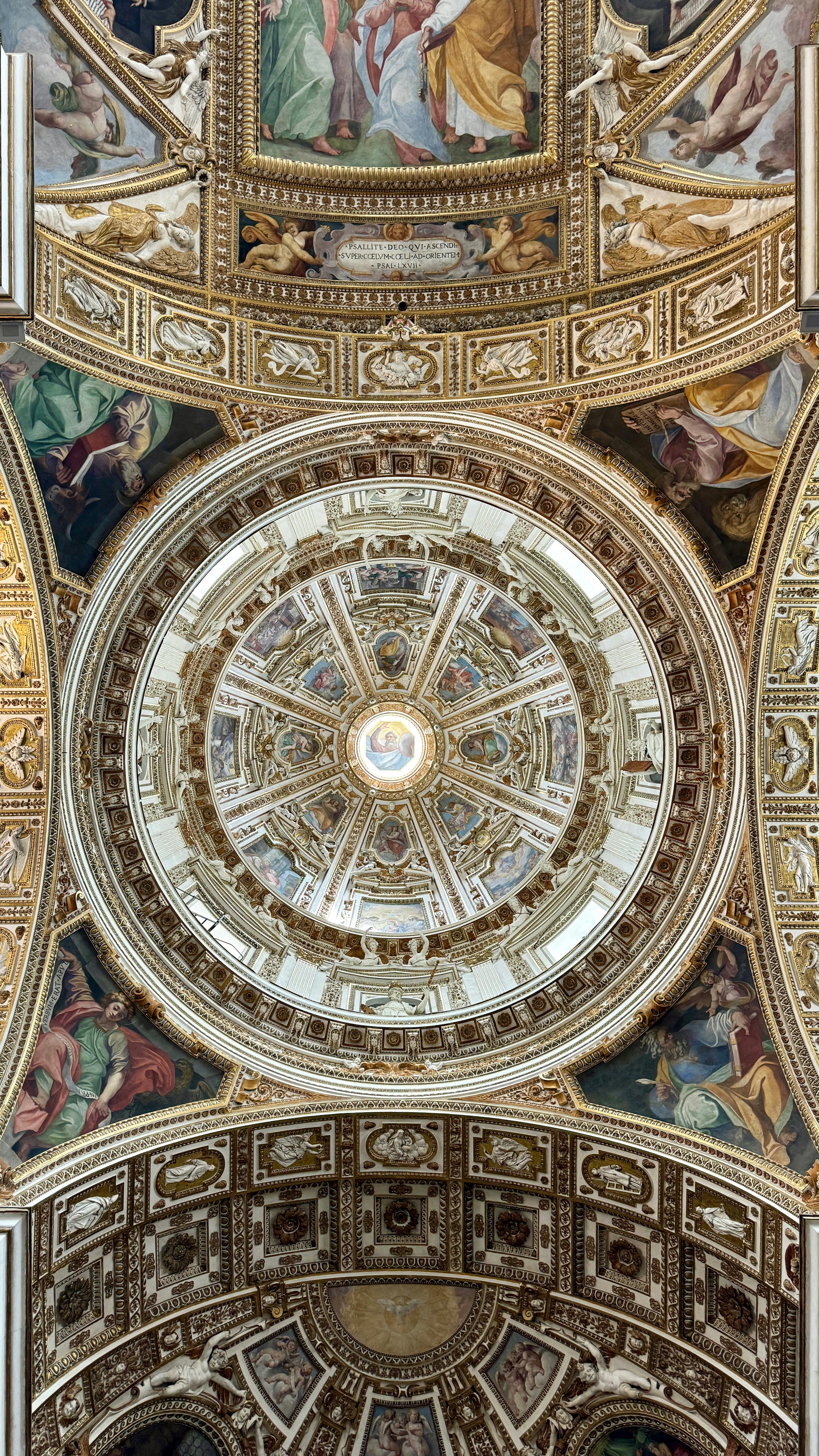 The ceiling of a building with paintings on it photo – Free Woman Image ...