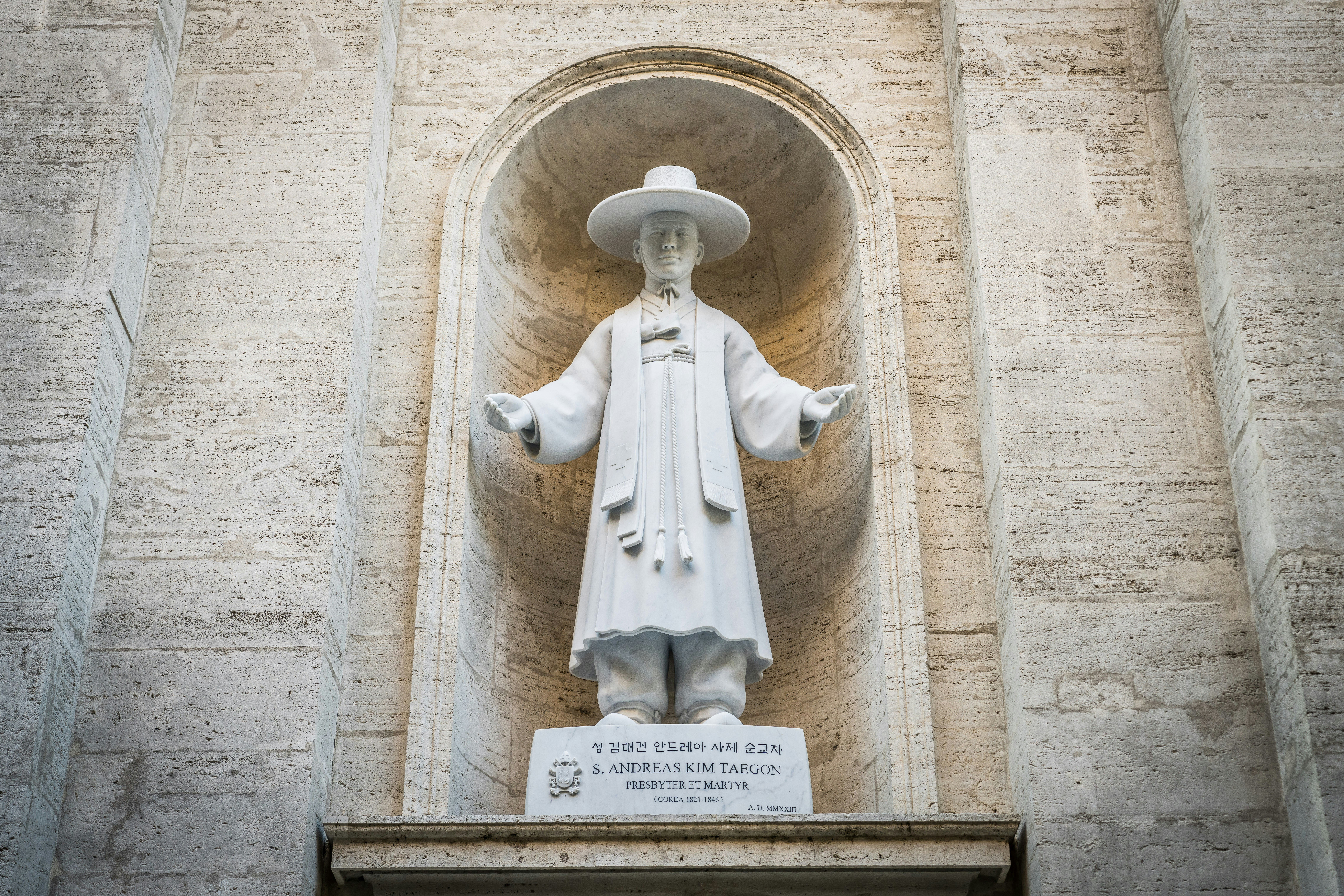 Statue of St. Andrew Kim Taegon in an apse at St. Peter's Basilica, Vatican City.