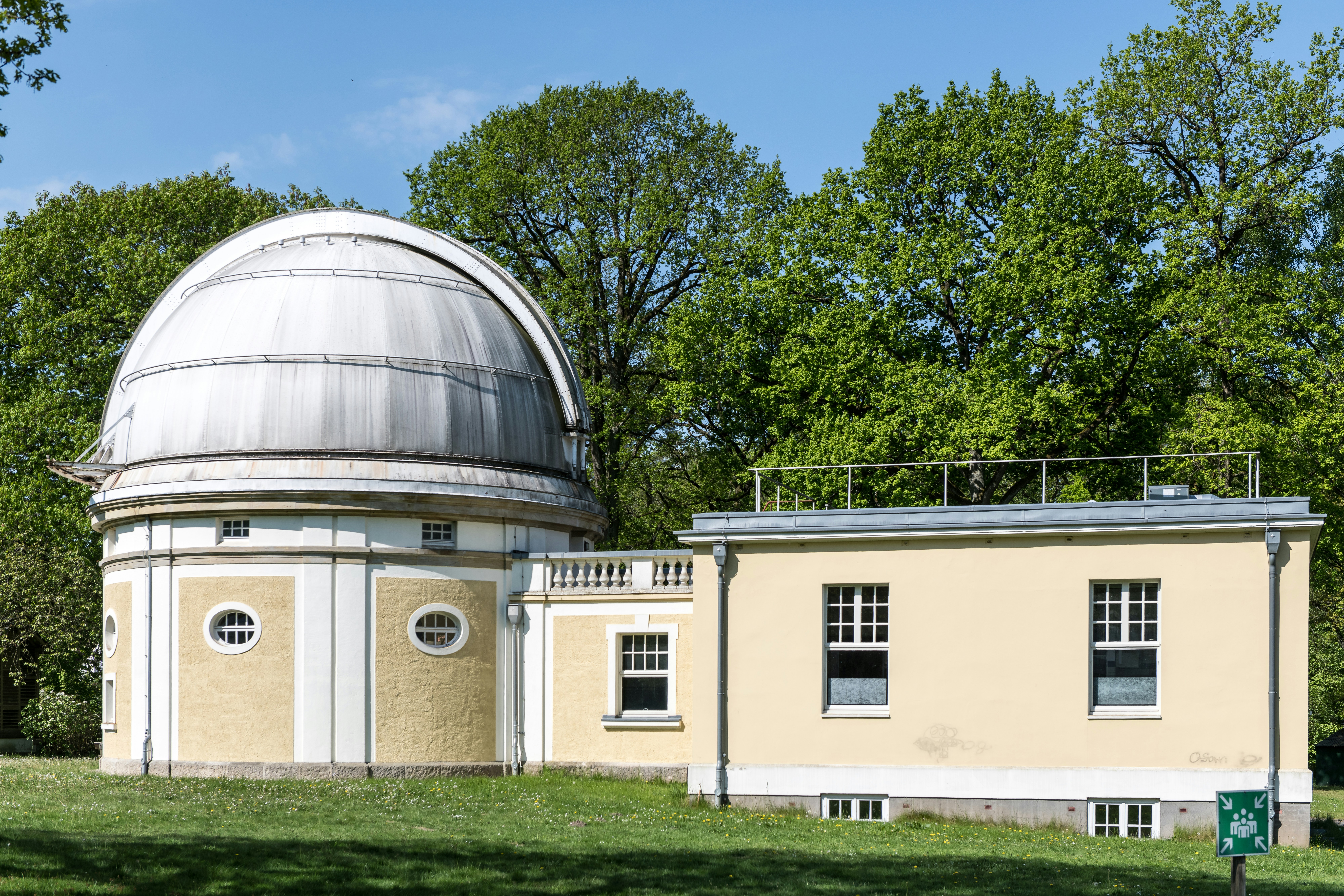 An artist's rendering of a observatory building