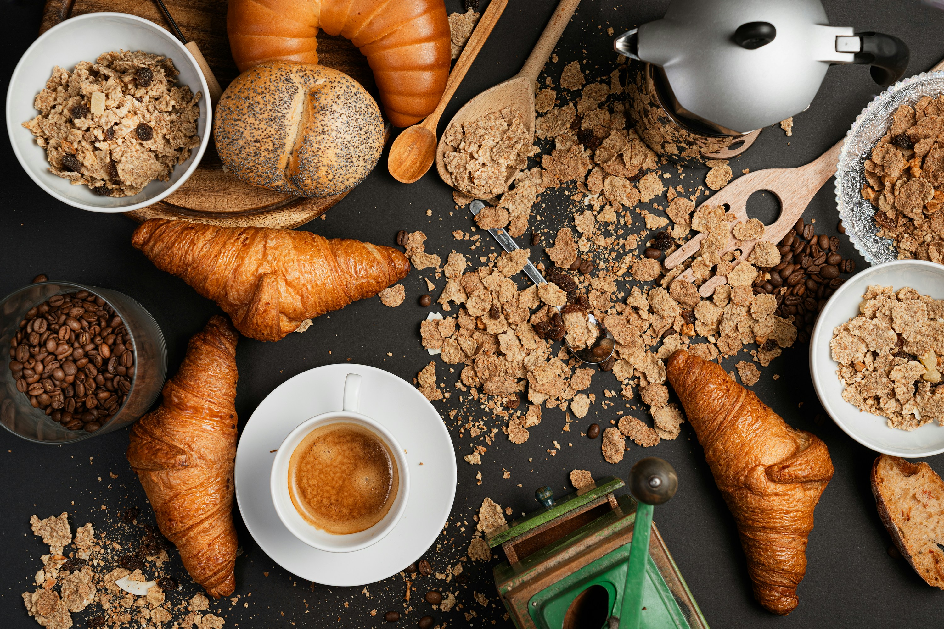 A table topped with lots of different types of food photo – Free Food ...