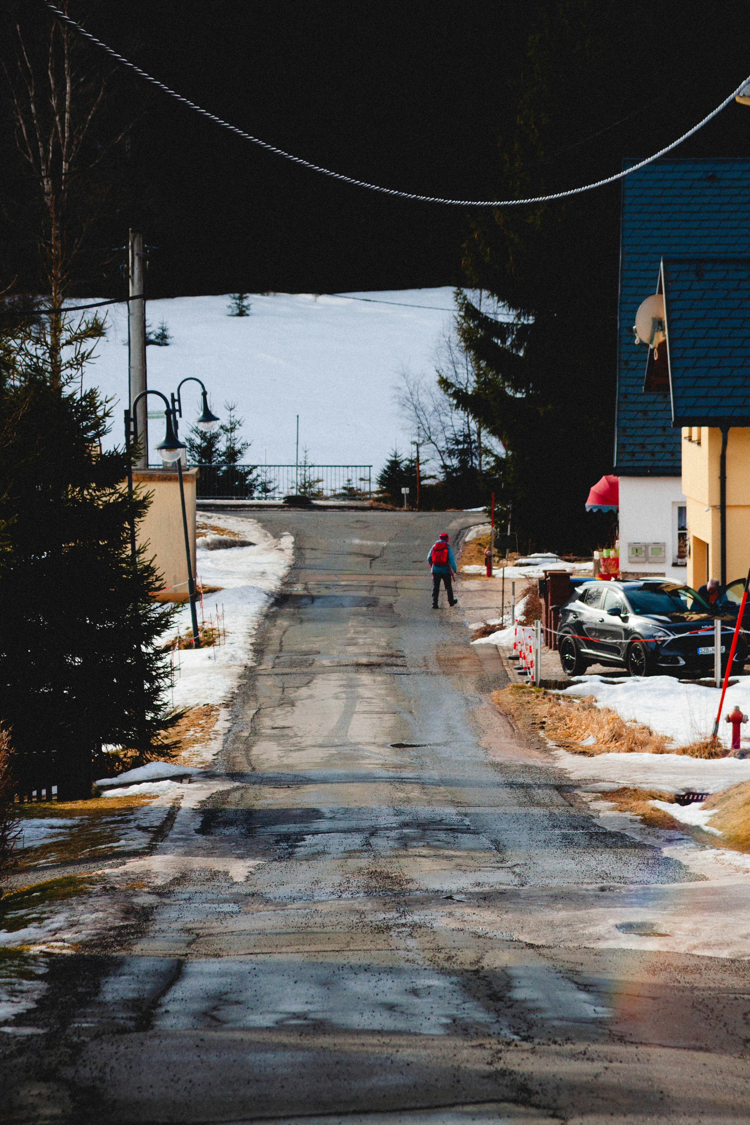 Winter's Embrace: A Solitary Stroll
