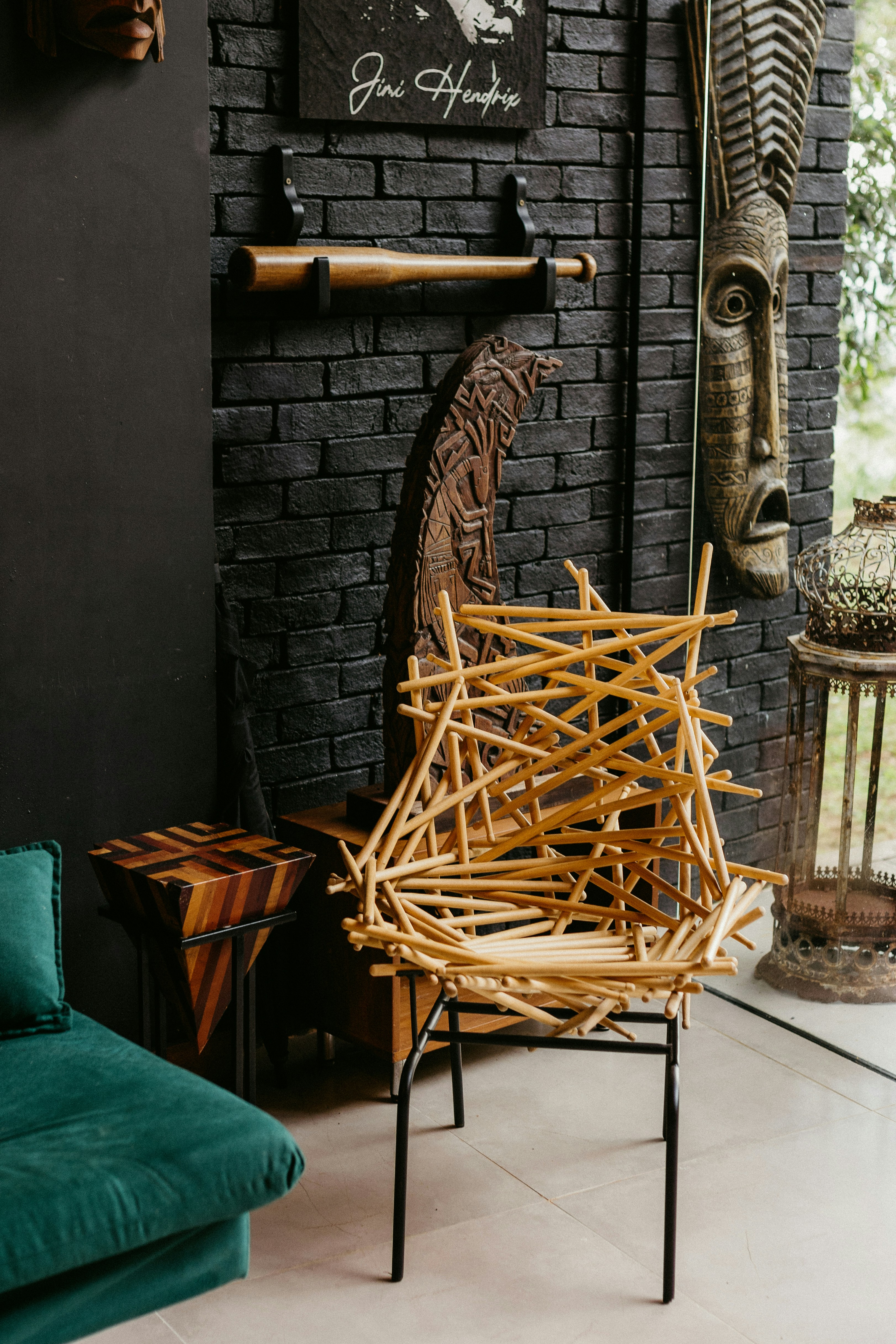Stringed Sculpture in a Cozy Corner