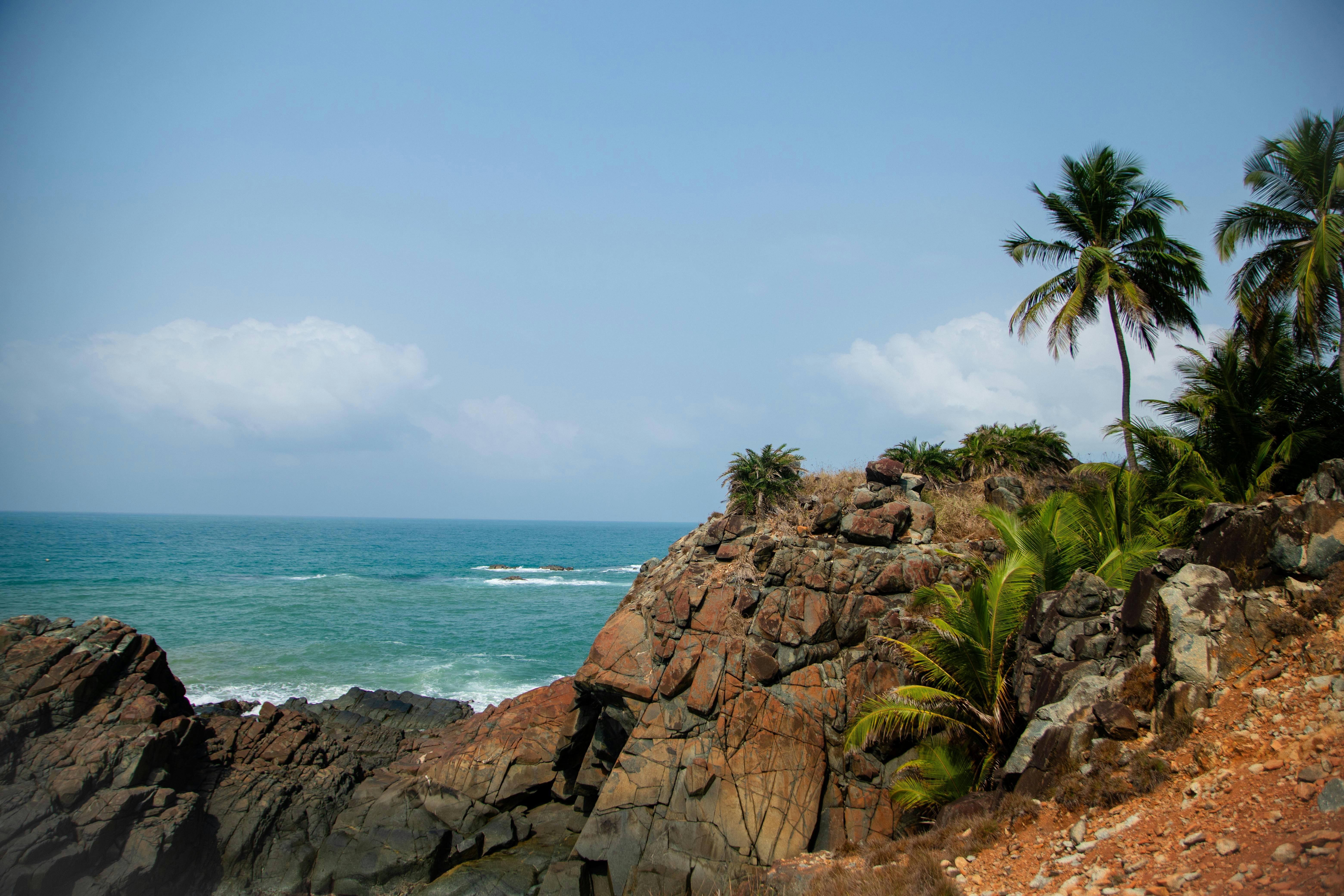 A view of the ocean from a rocky outcropping photo – Free Blue sky ...