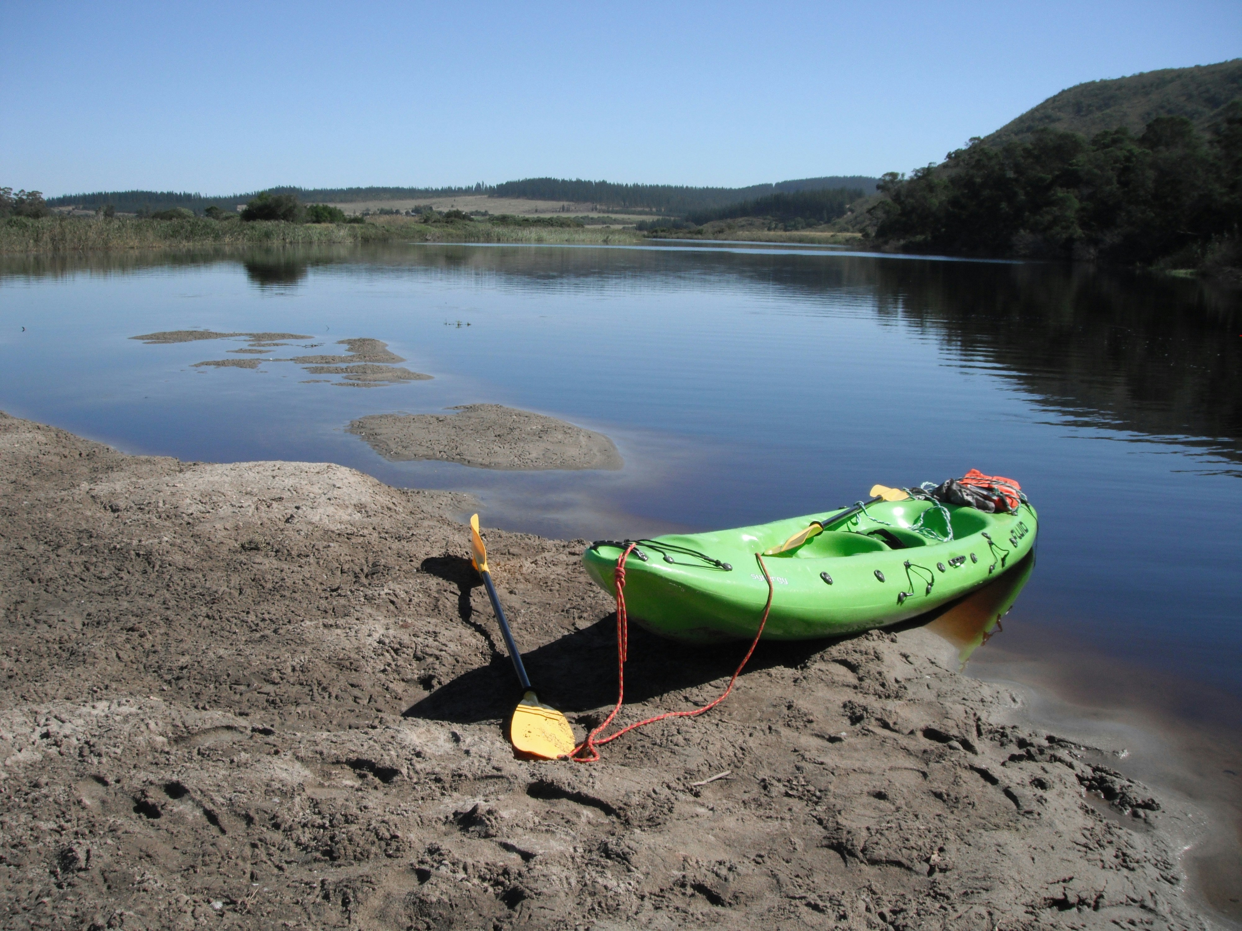 Tranquil Kayak Rest on Serene Waters