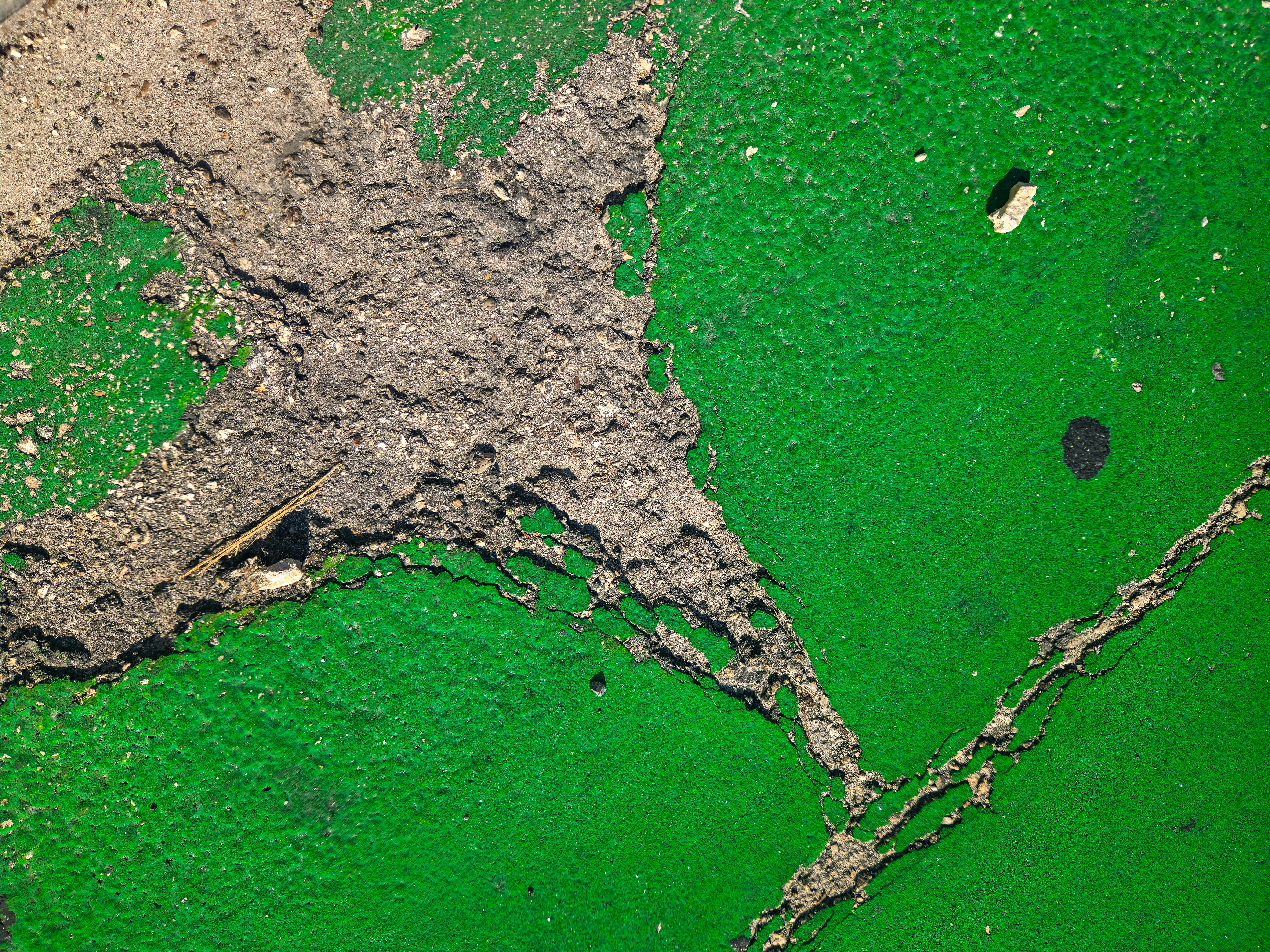 Emerald Patina on Weathered Concrete