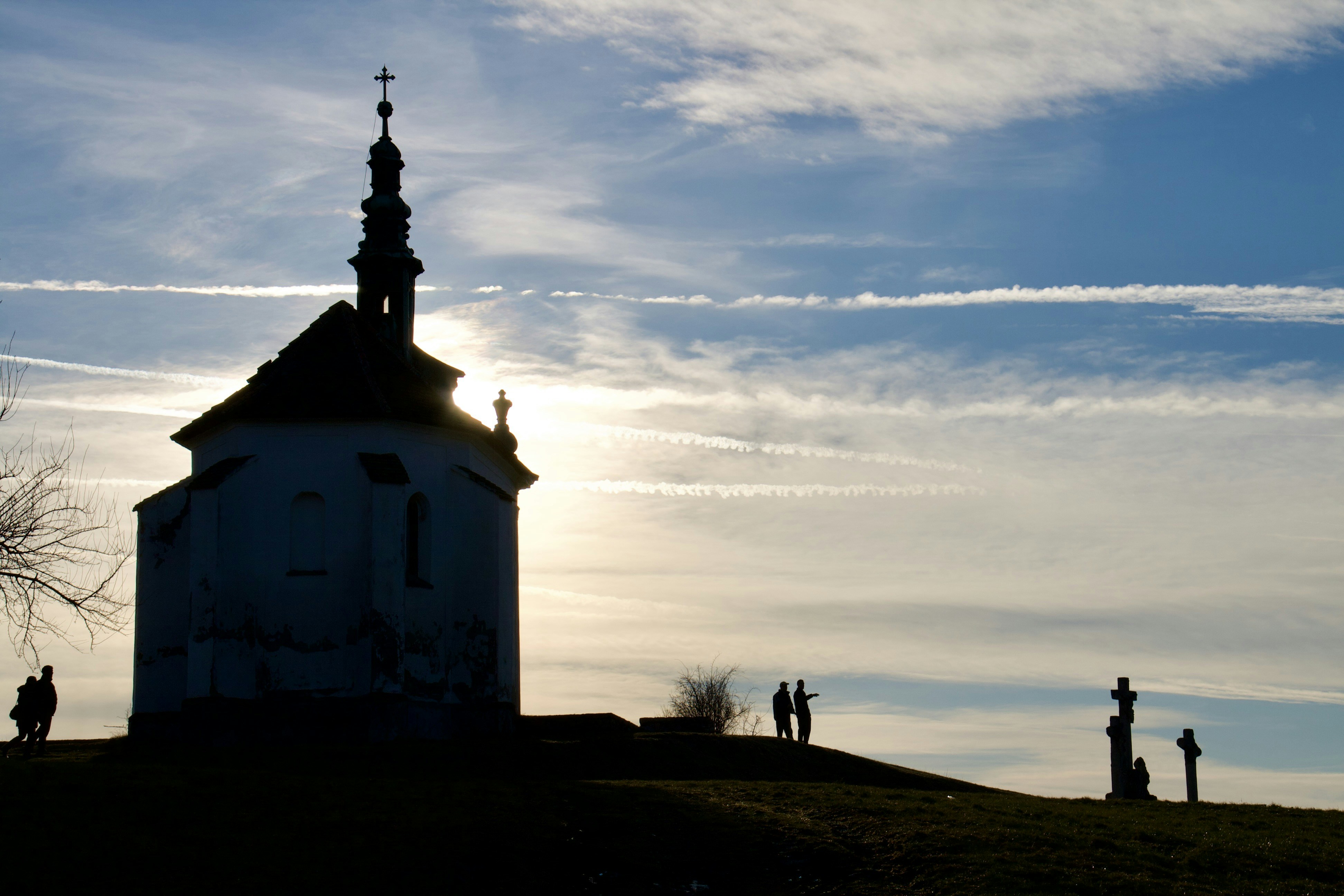 A silhouette of a church on top of a hill photo – Free Tata Image on ...