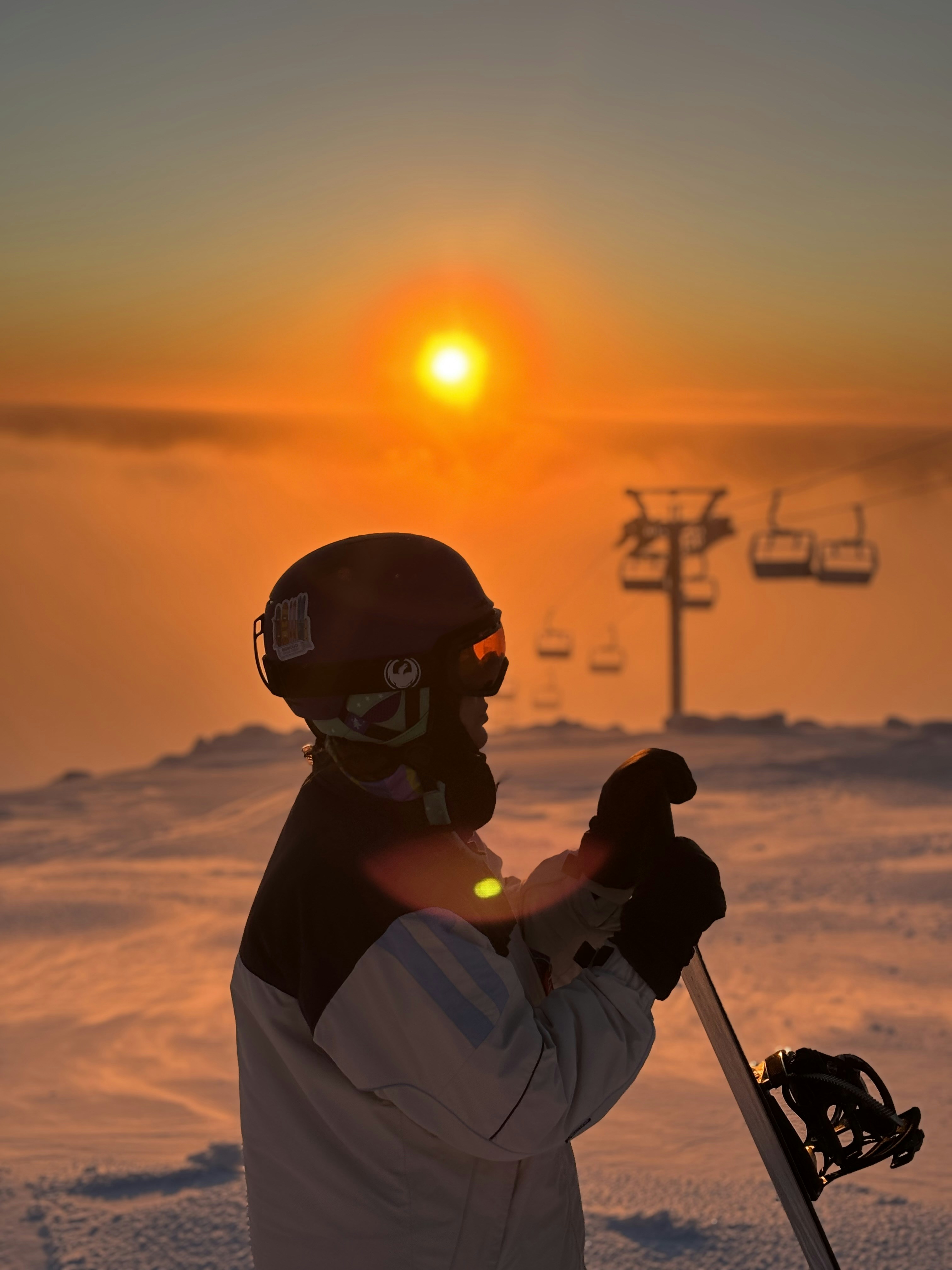 Silhouette at Sunset: Winter Wind and Saddle of Silence