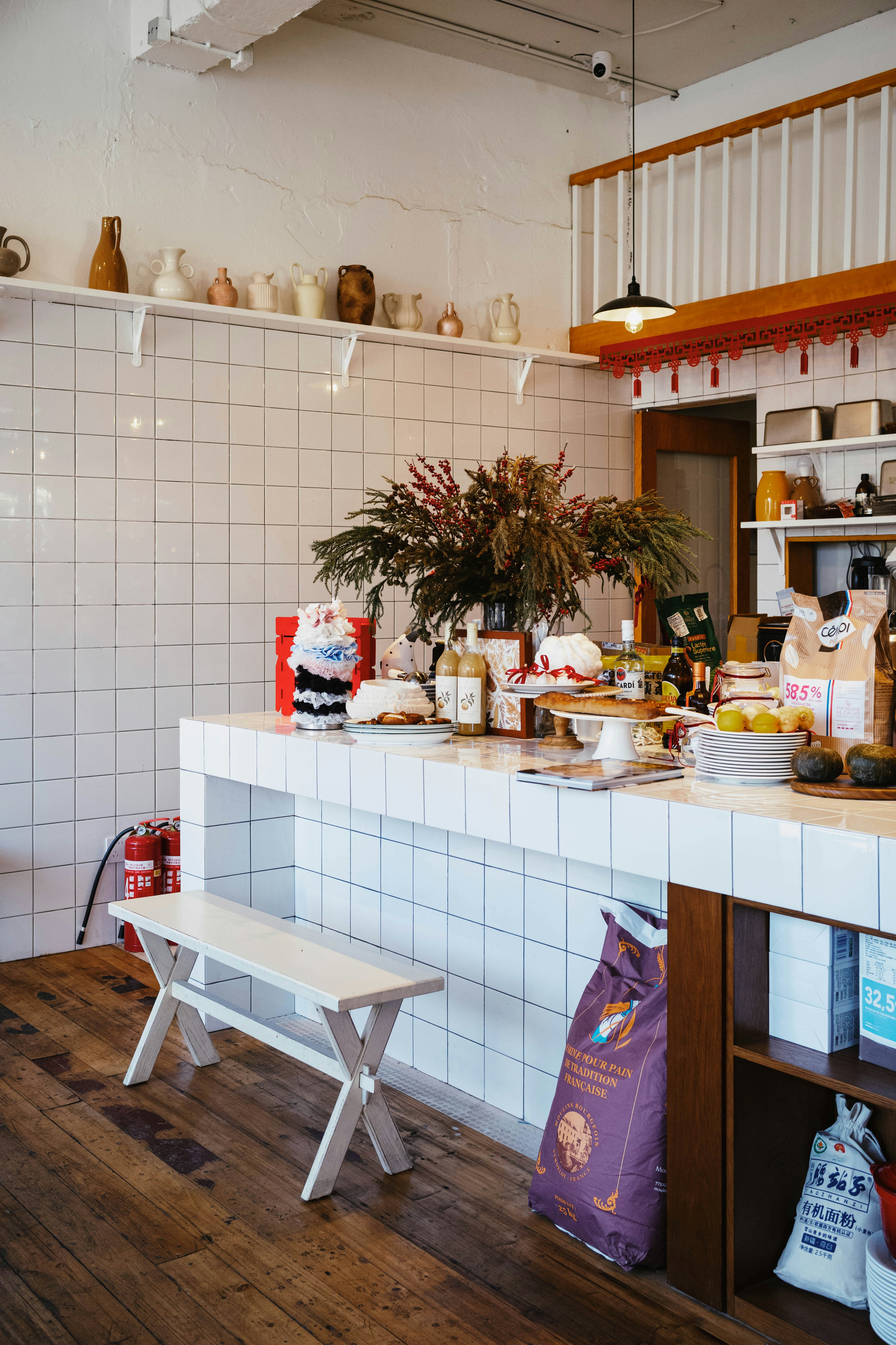 A kitchen filled with lots of clutter and food photo – Free Food Image ...