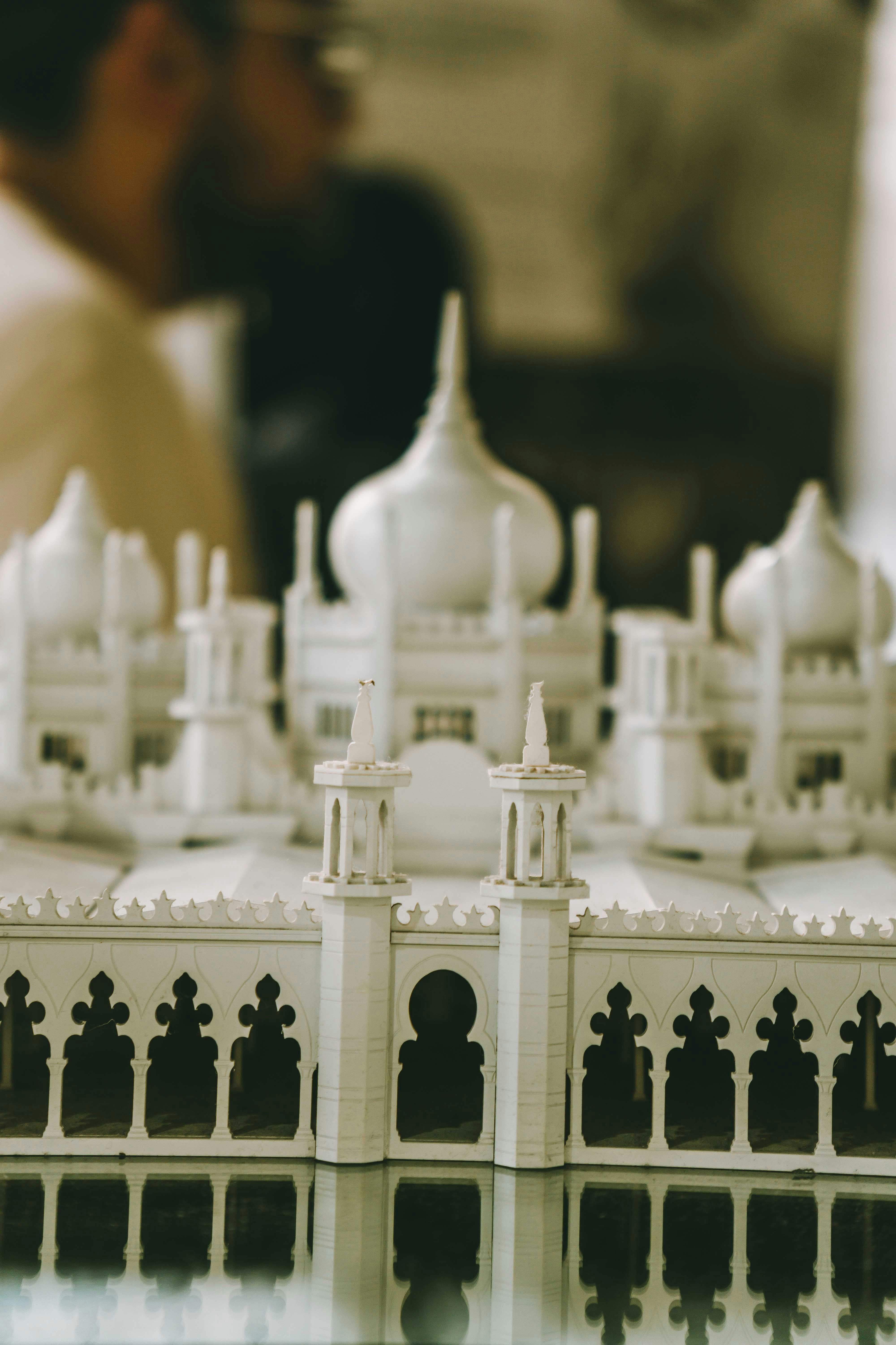 Miniature Marble Mirage: An Intimate Look at a White Landmark Replica