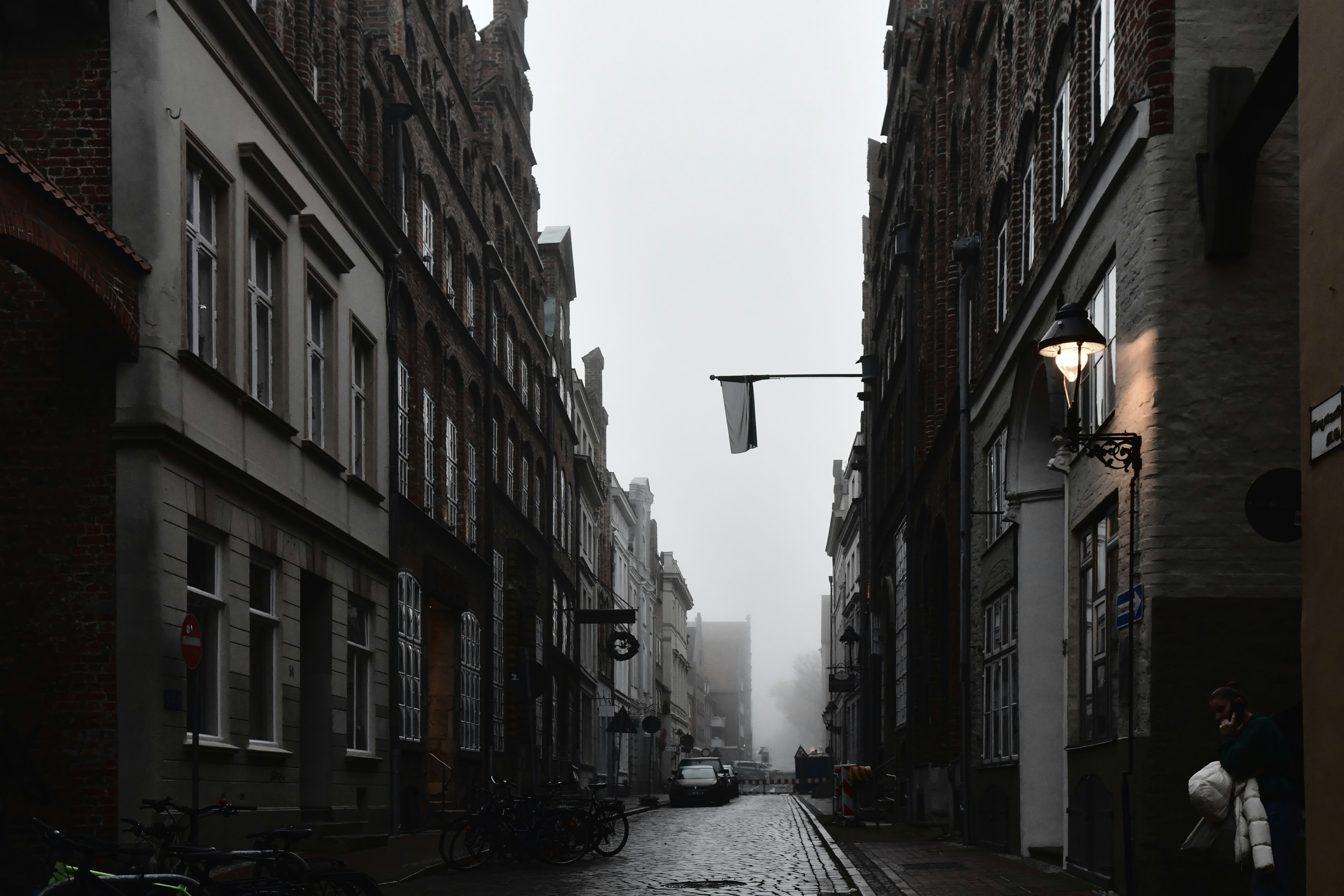 Misty Alleyway in the Heart of the City