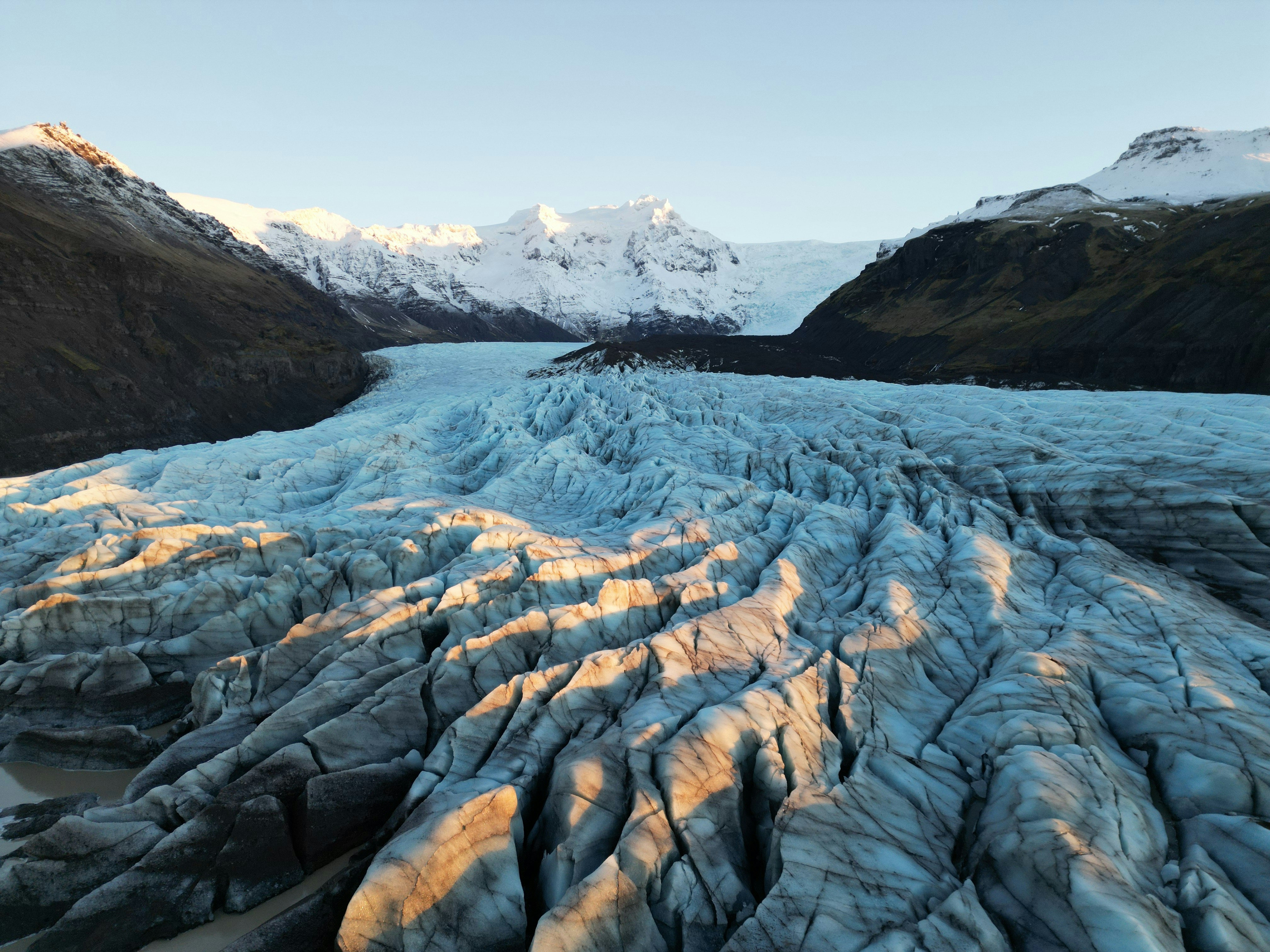 Sunlit Glacial Tapestry