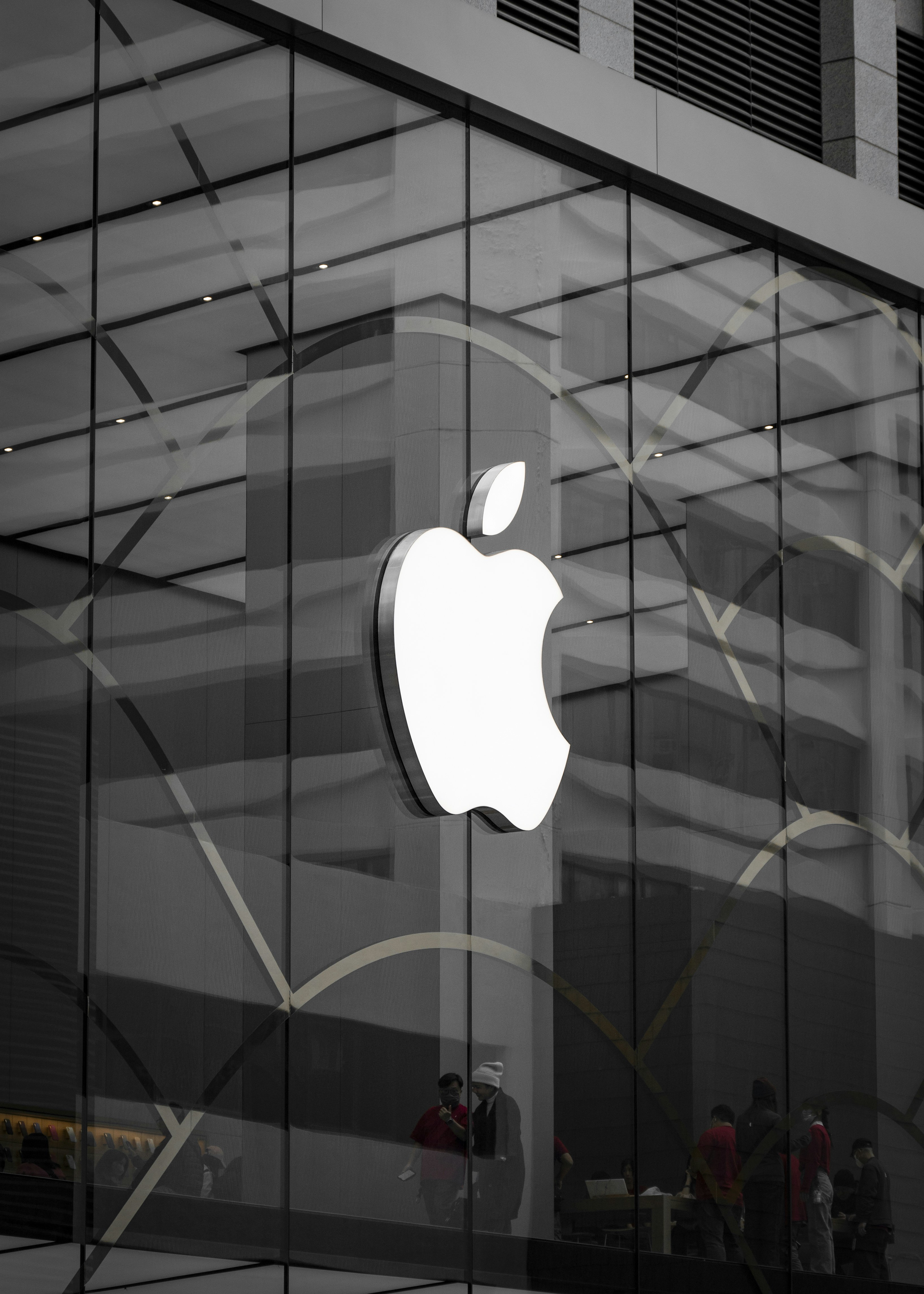 A glass building with an apple logo on it photo – Free Apple Image on ...