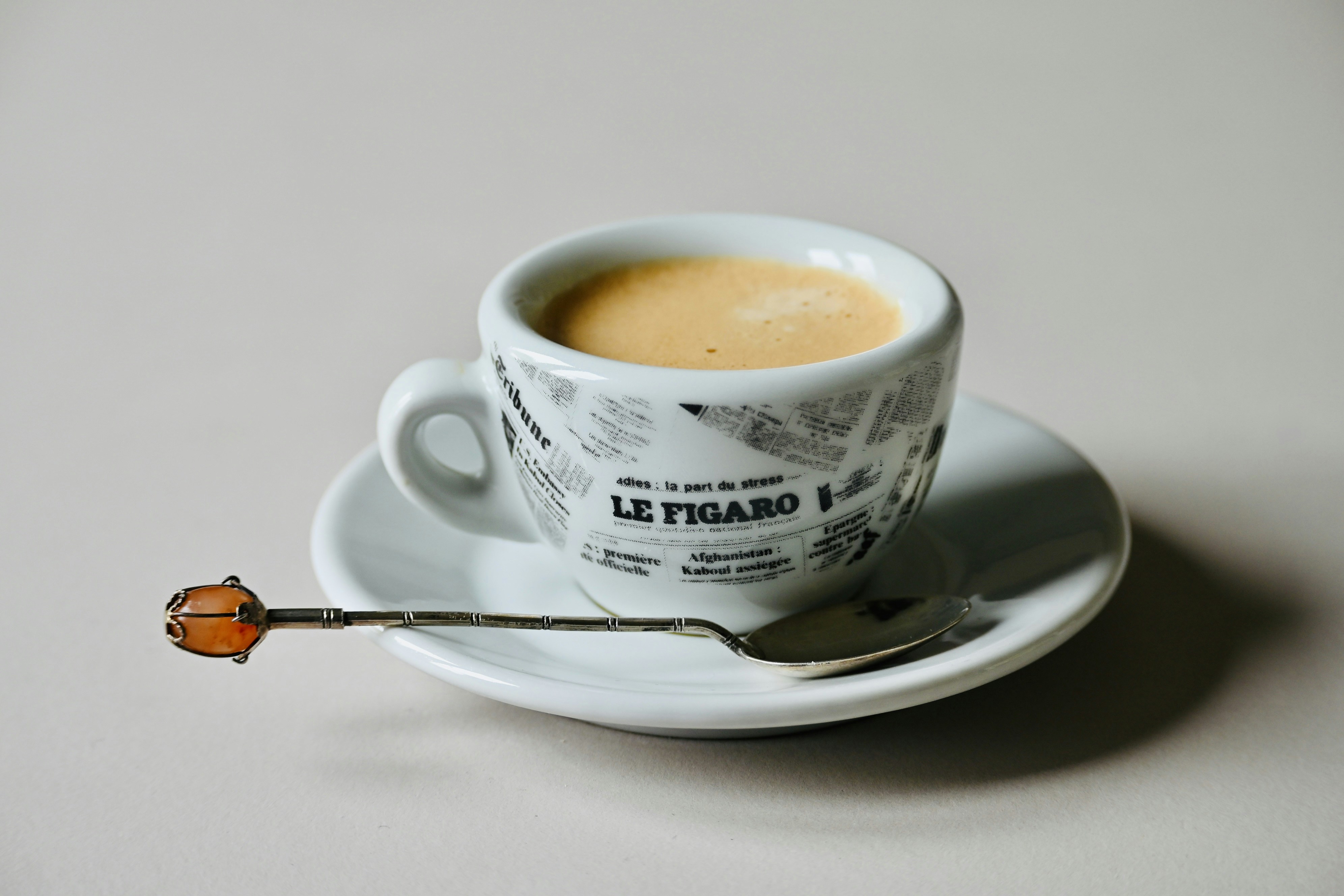 Amber Accent on a Minimalist Coffee Moment