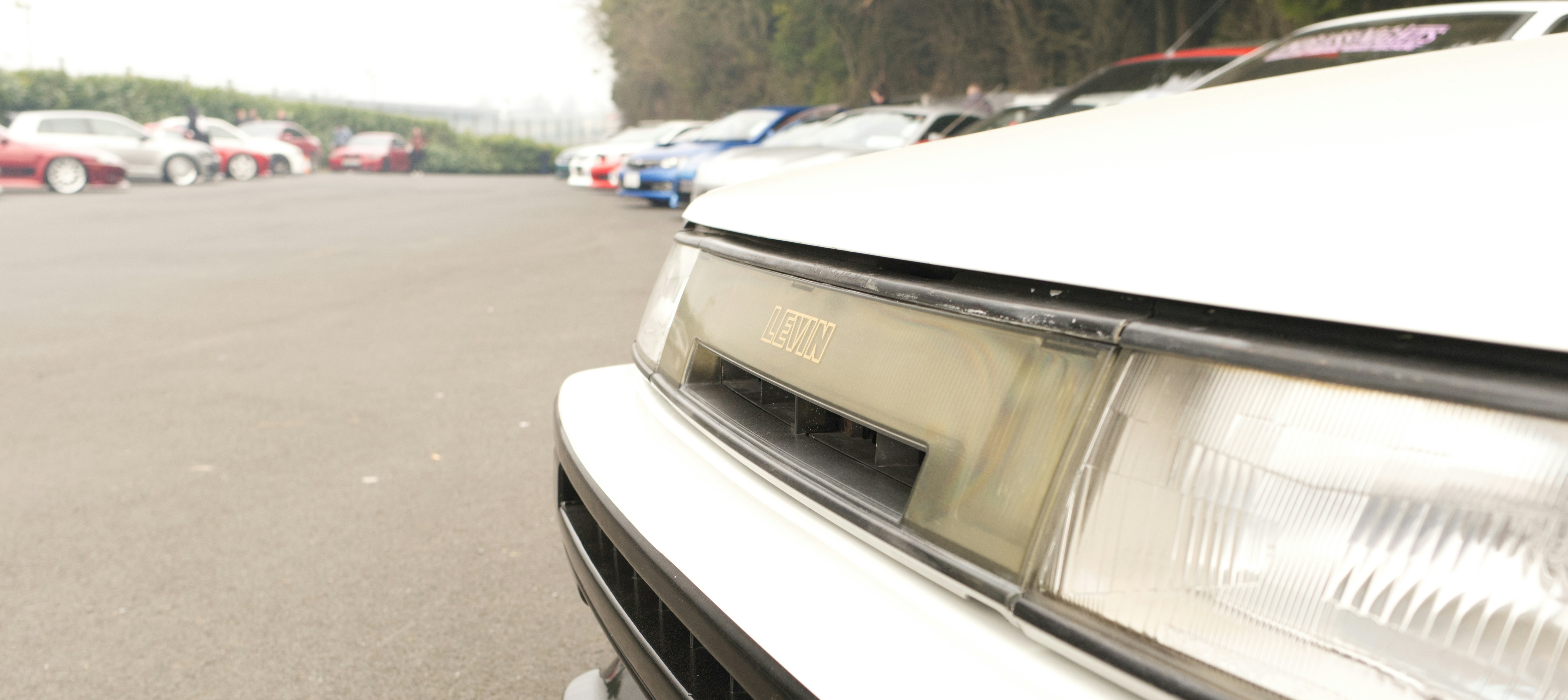 Frontal Car Grille at Parked Lineup