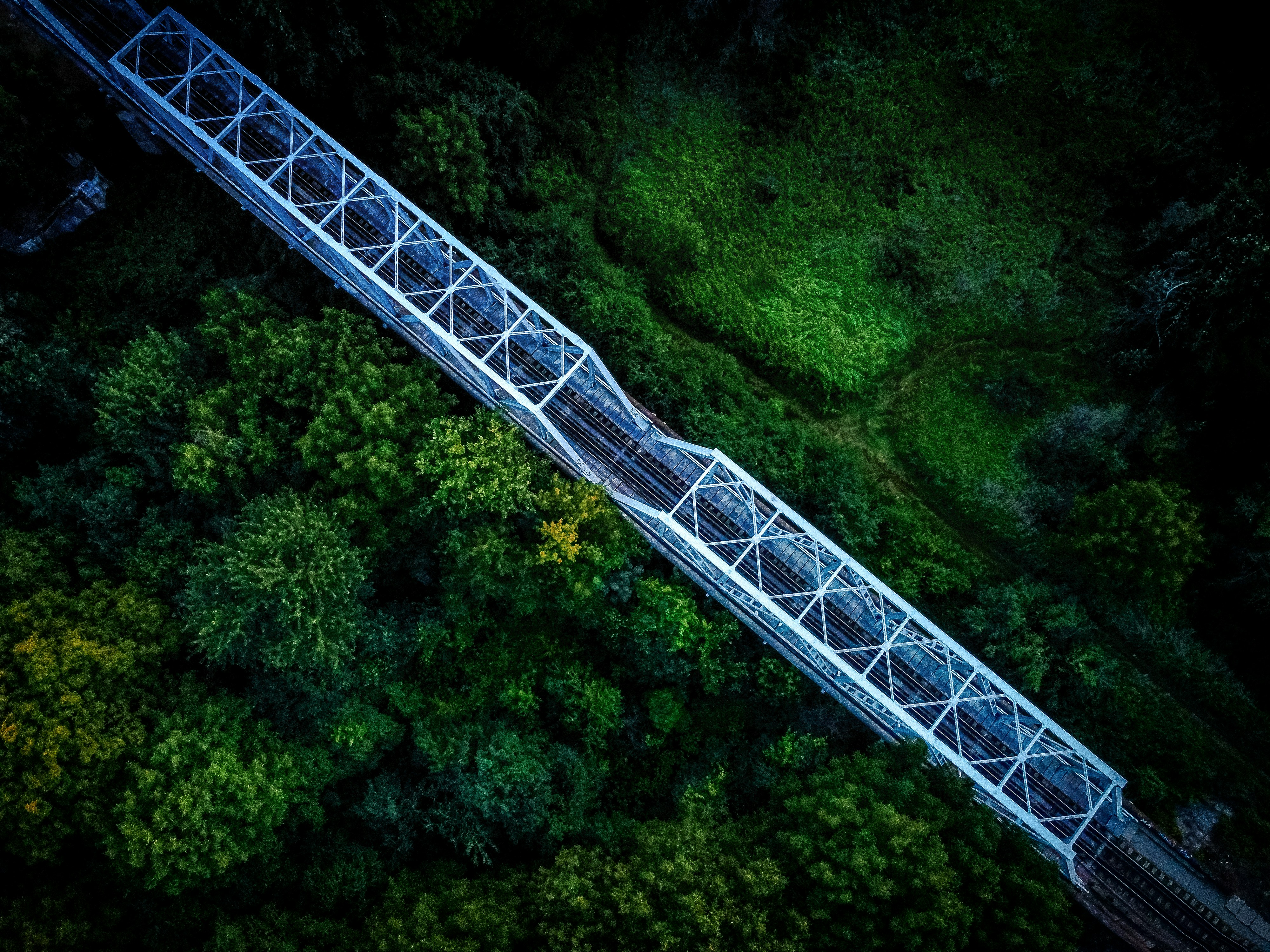 Une vue aérienne d’un pont au milieu d’une forêt photo – Image gratuite ...