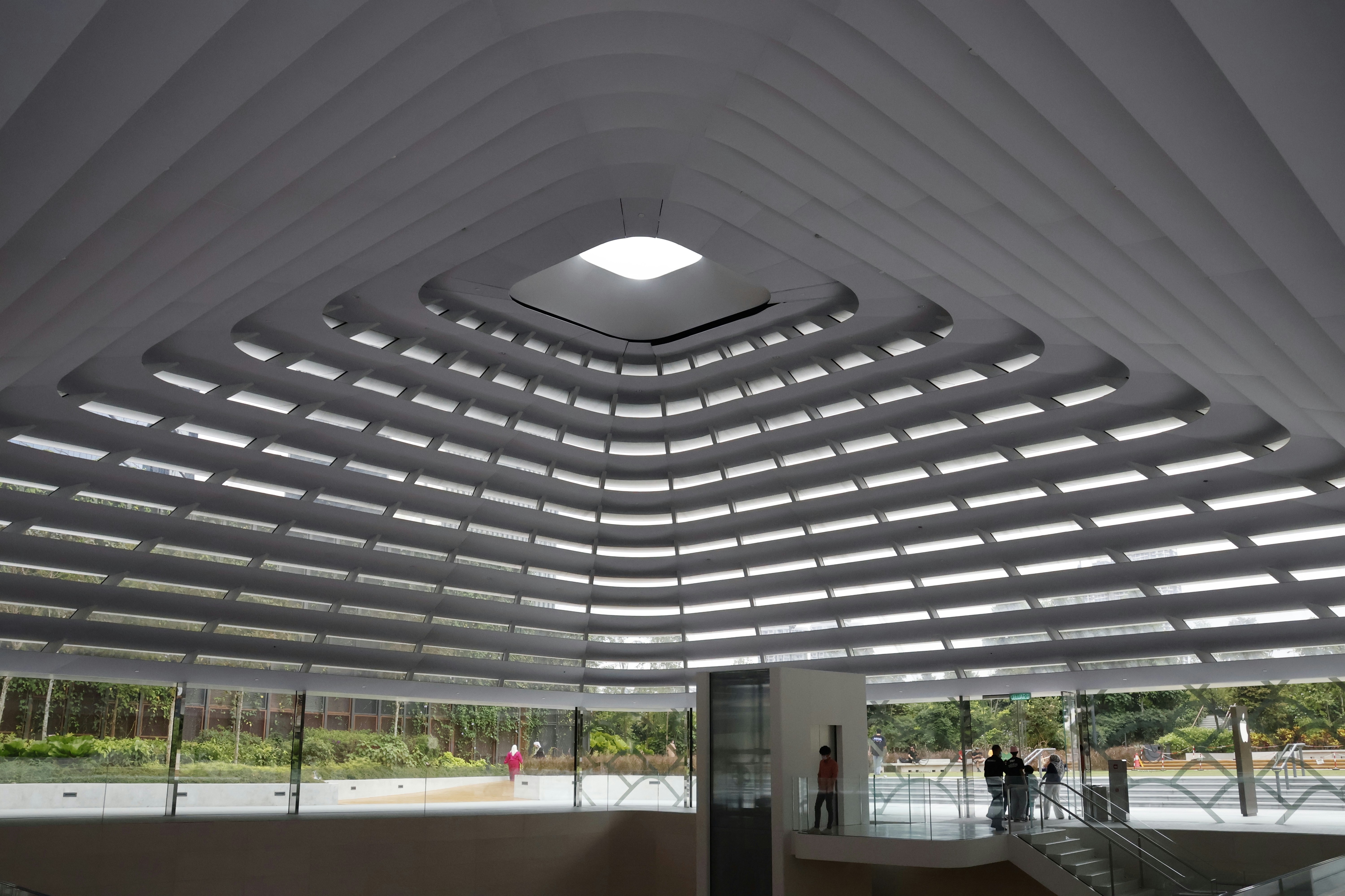 An impressive building interior with a unique roof. photo – Free ...