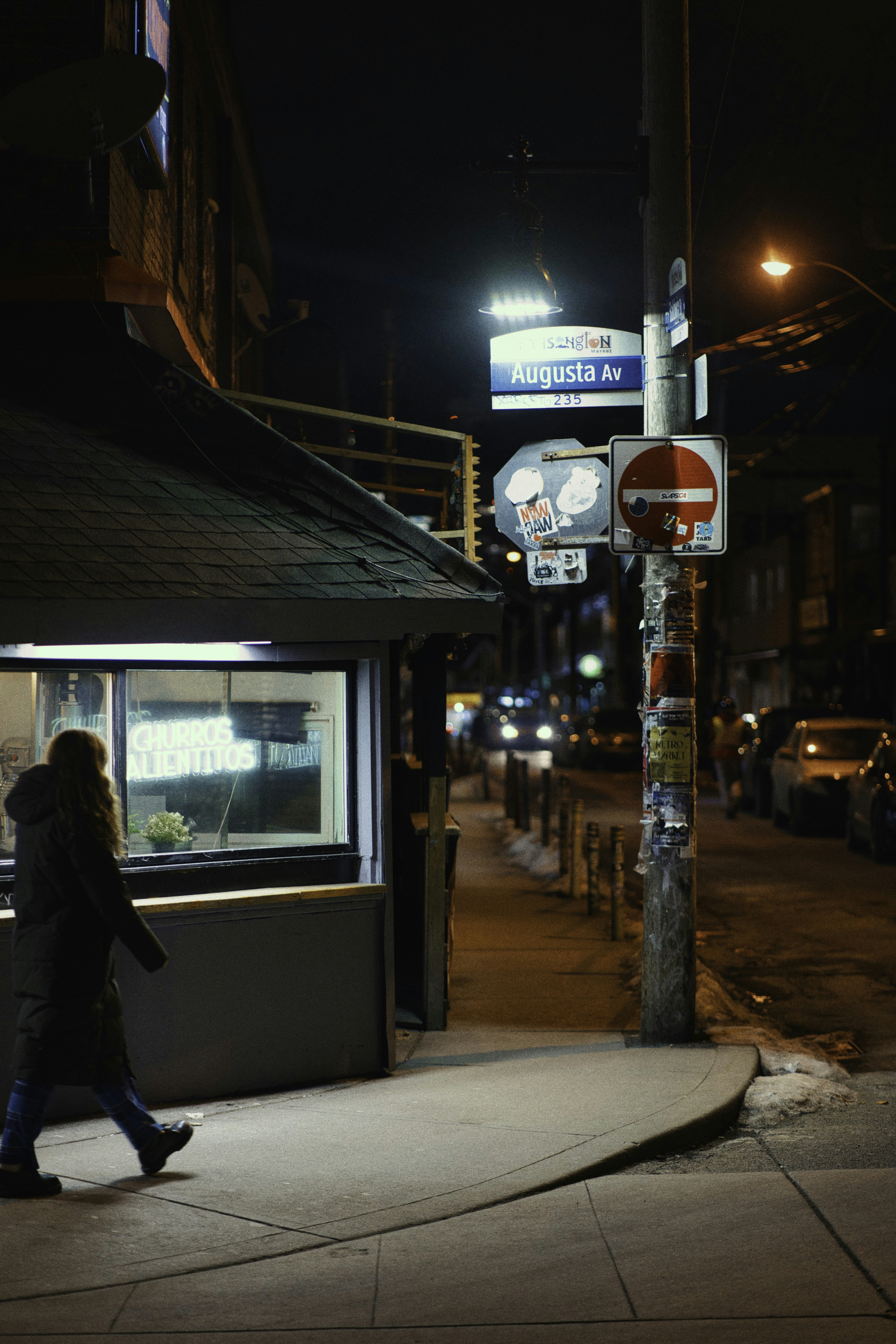 Midtown Night Walk Past a Neon-Glow Diner