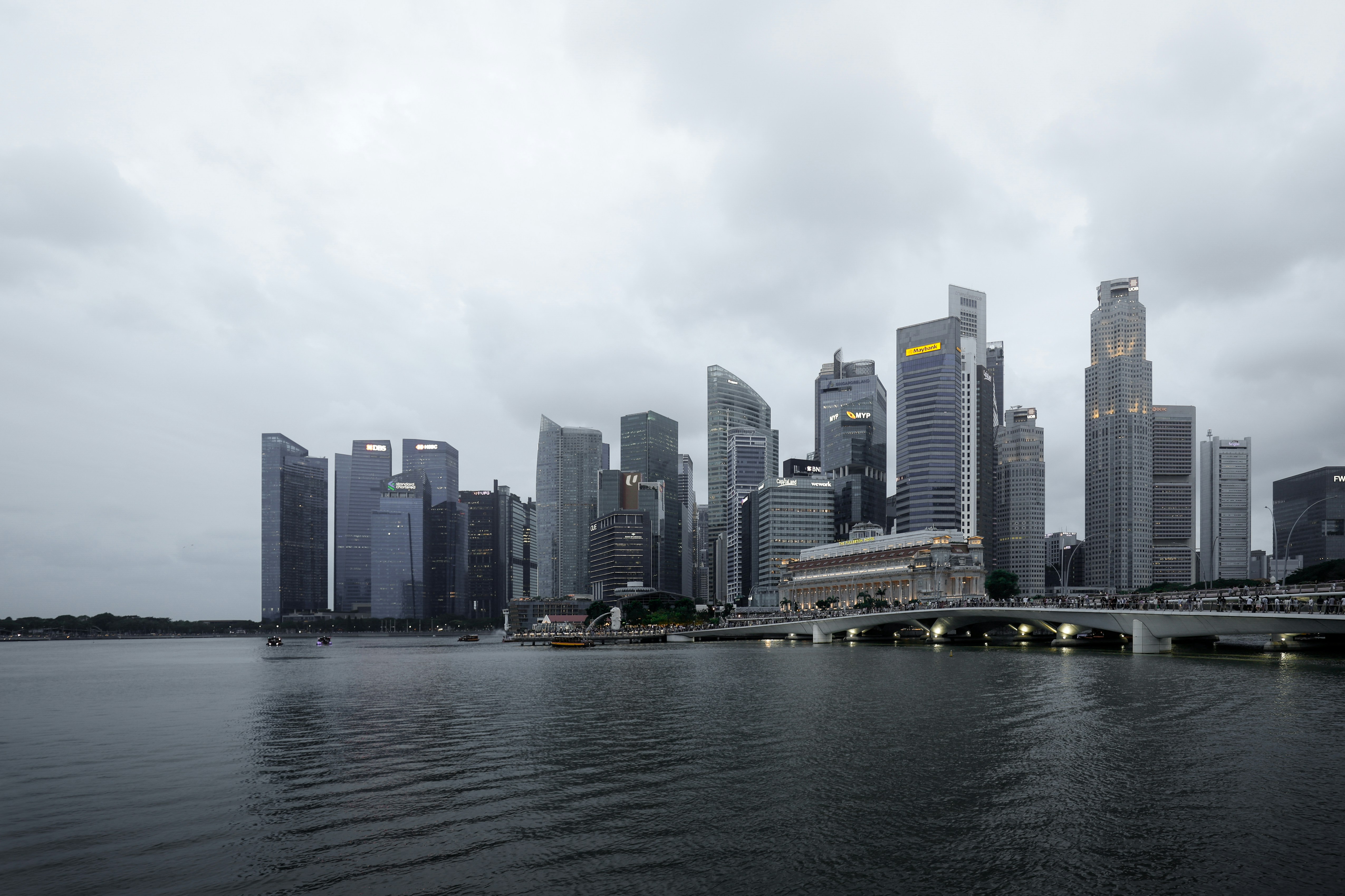 Urban Serenity Under Overcast Skies