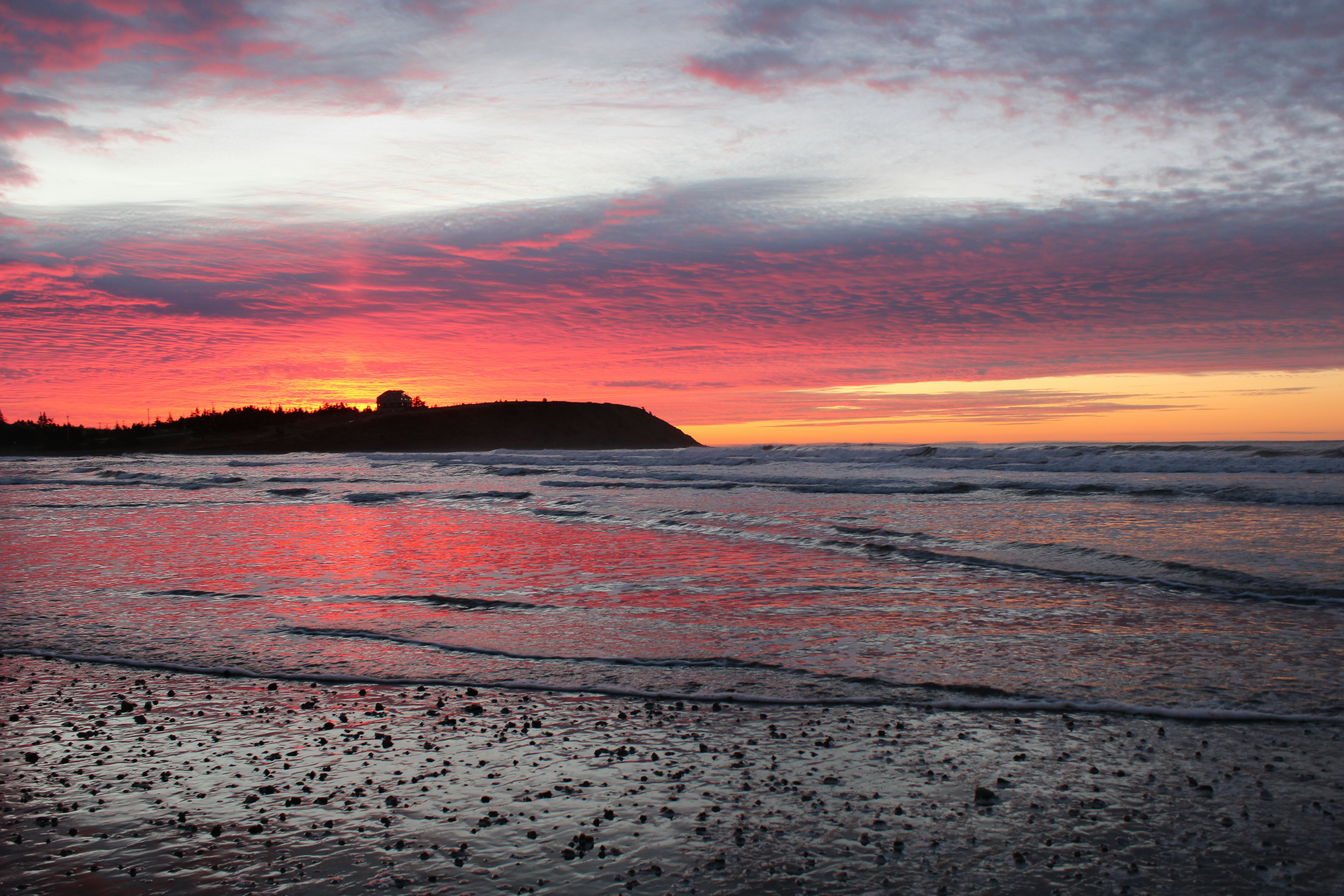Crimson Waves at Dawn