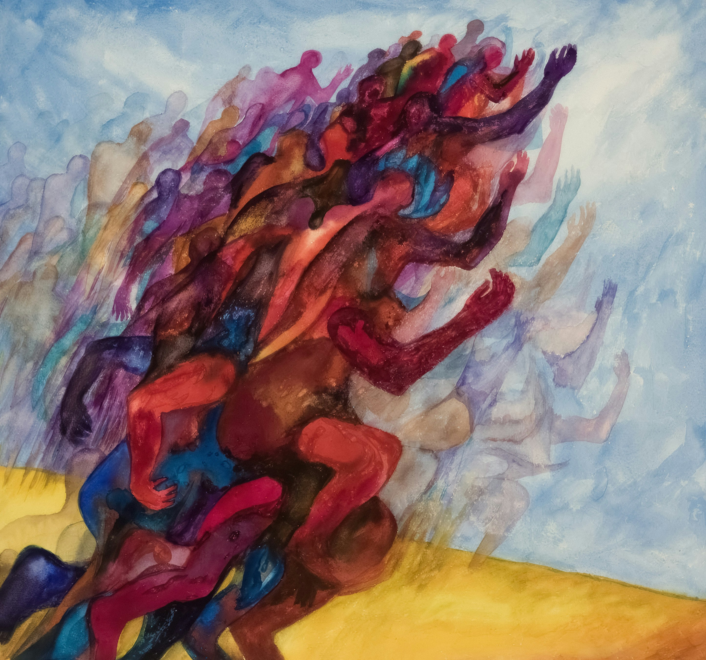 Rush of Color: A Chorus of Moving Figures