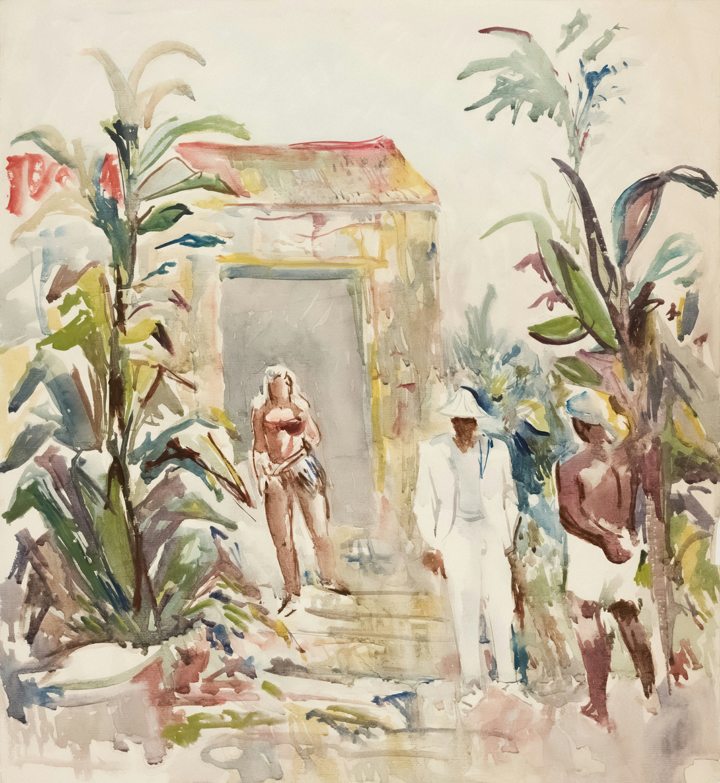 Sunlit Portal and the Quiet Figure: A Tropical Encounter