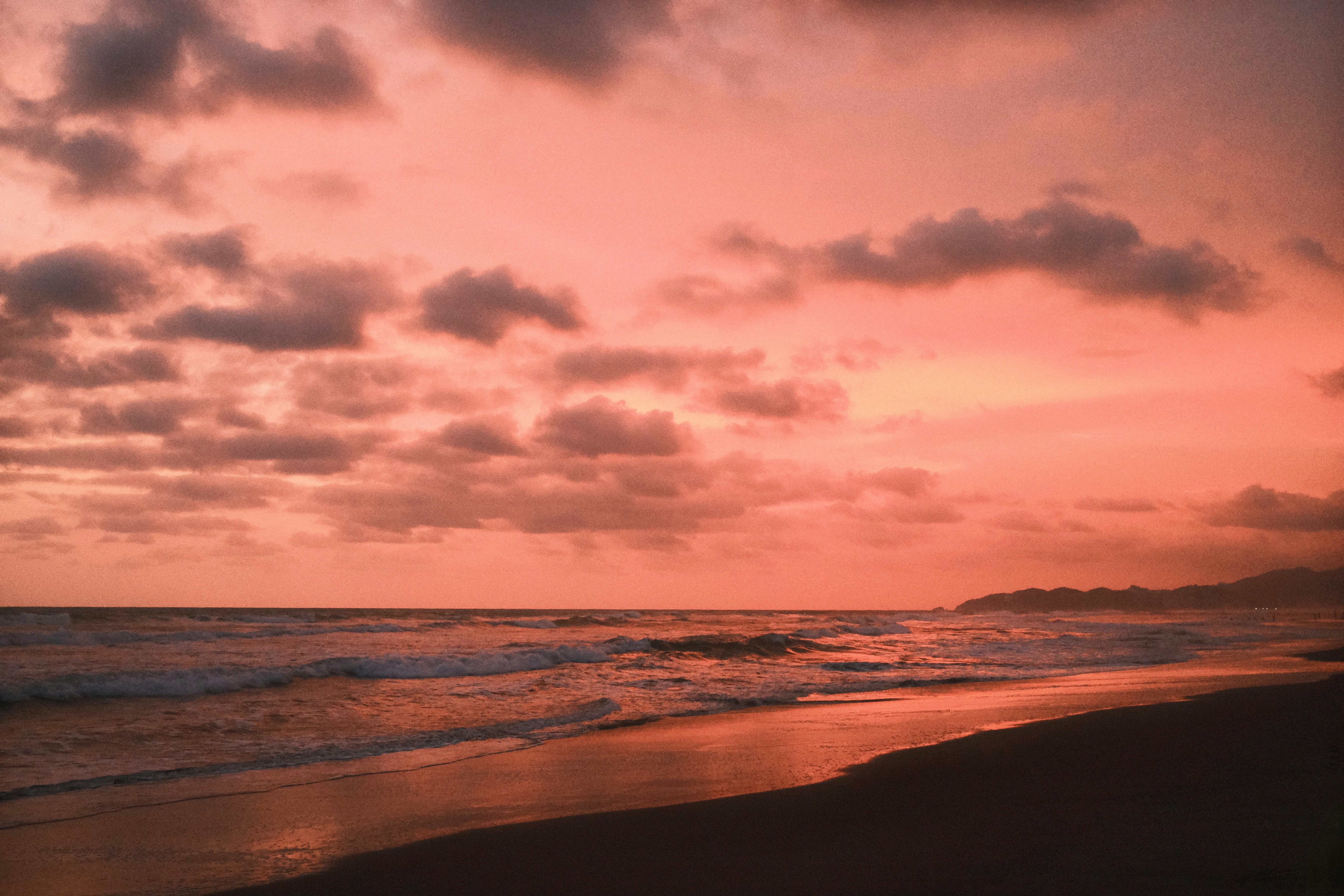 Crimson Waves at Dusk