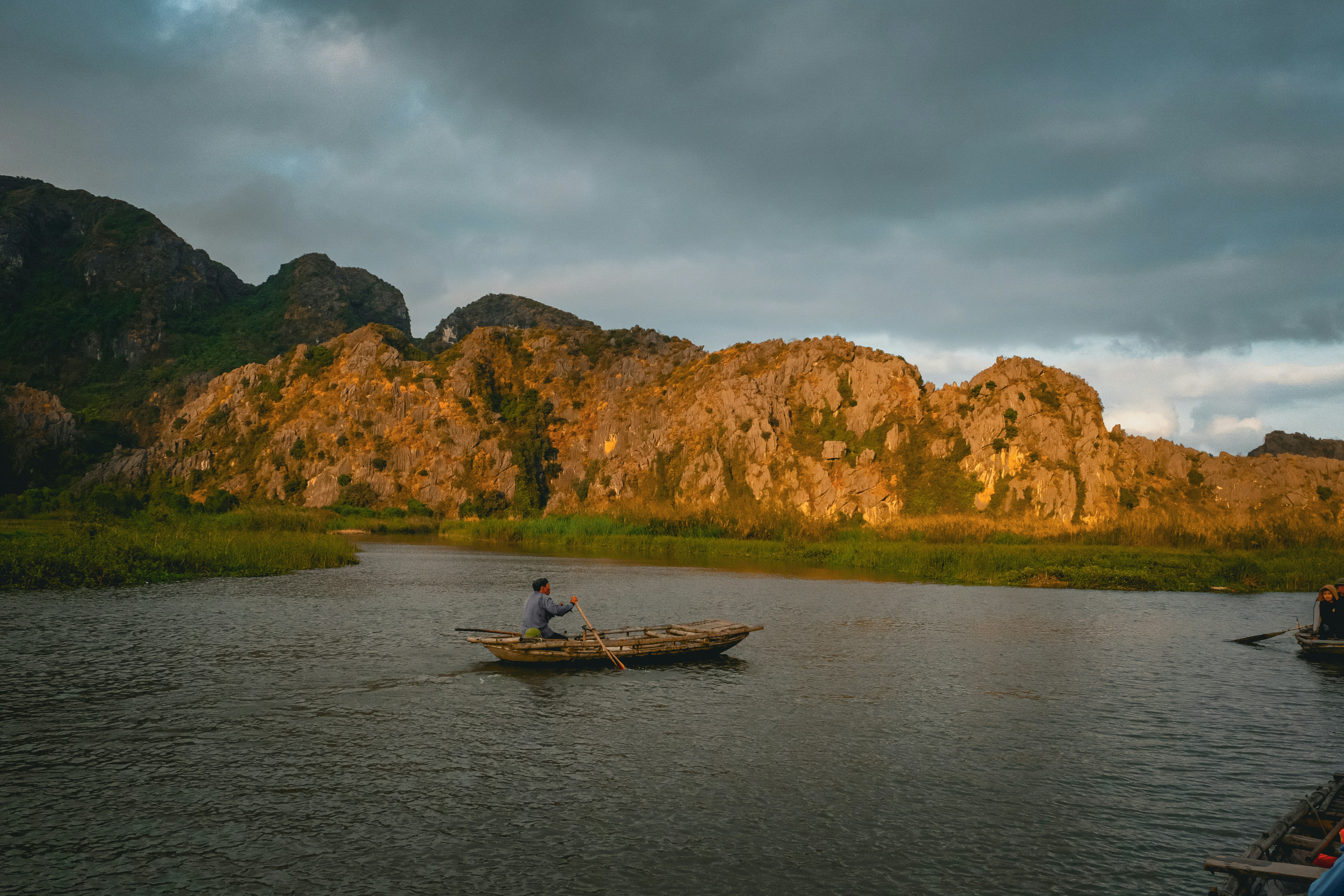Tranquil Row on Golden Waters