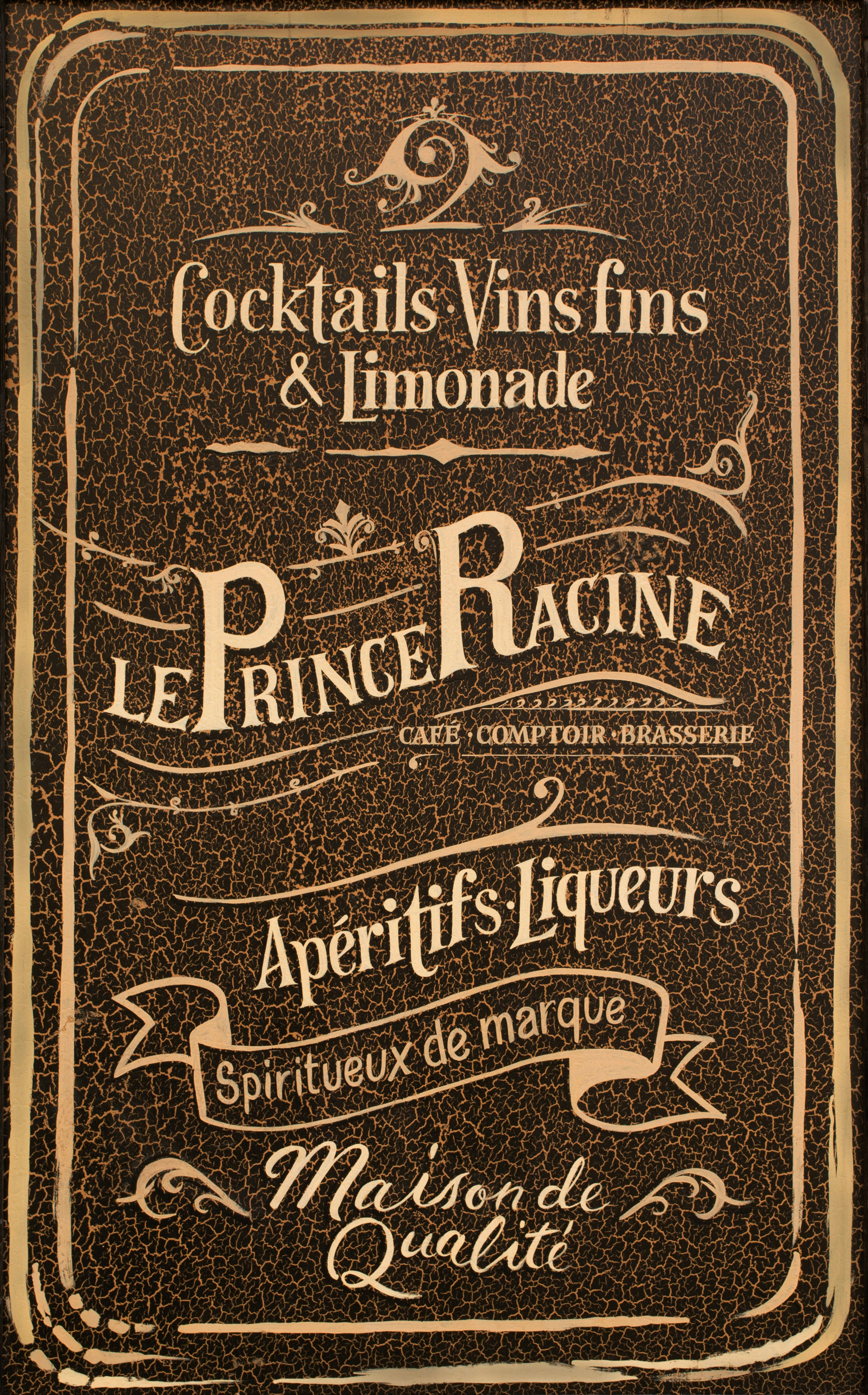 Vintage french cafe sign promotes drinks and spirits. photo – Free ...