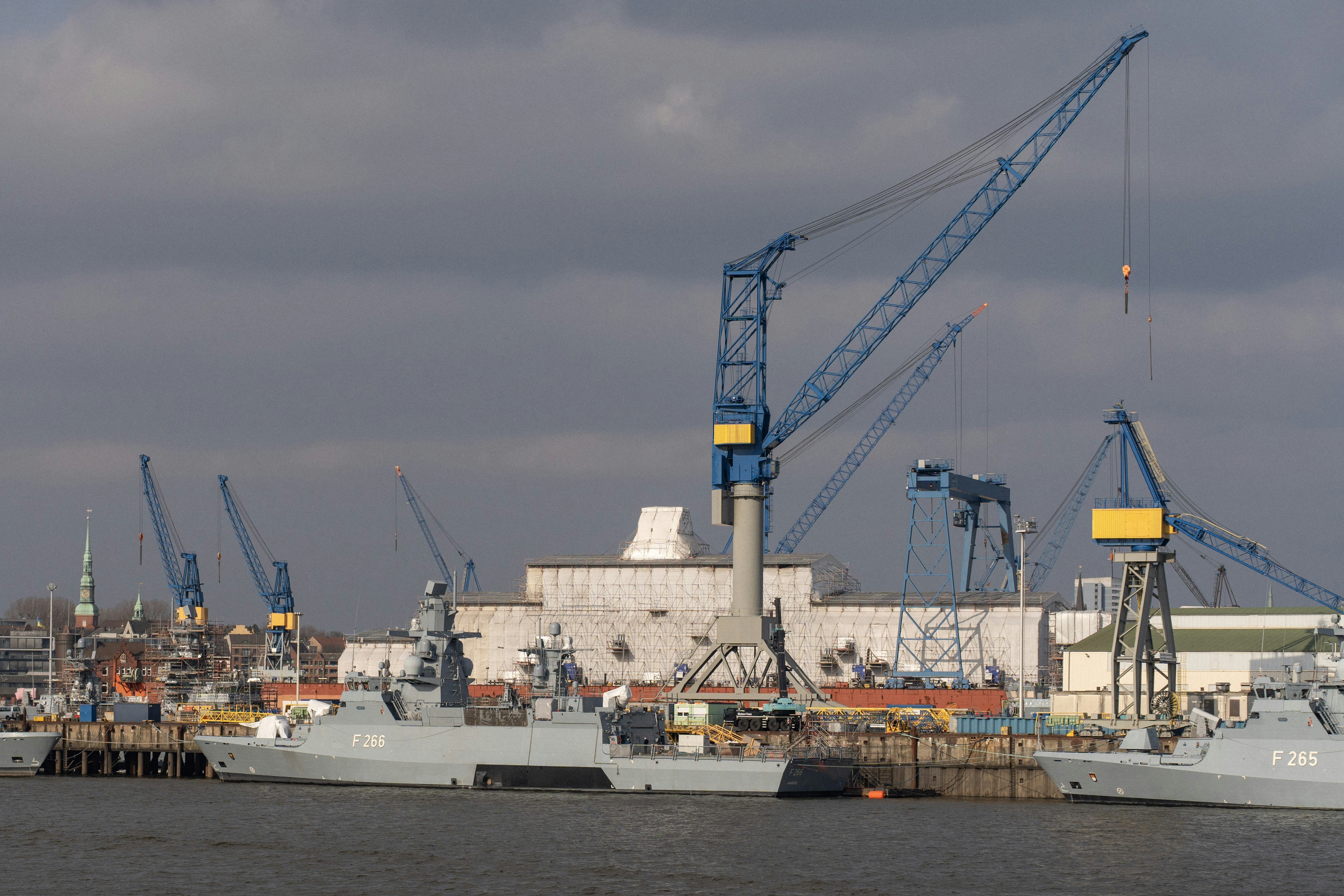 Harbor Symphony: The Dance of Cranes and Ships