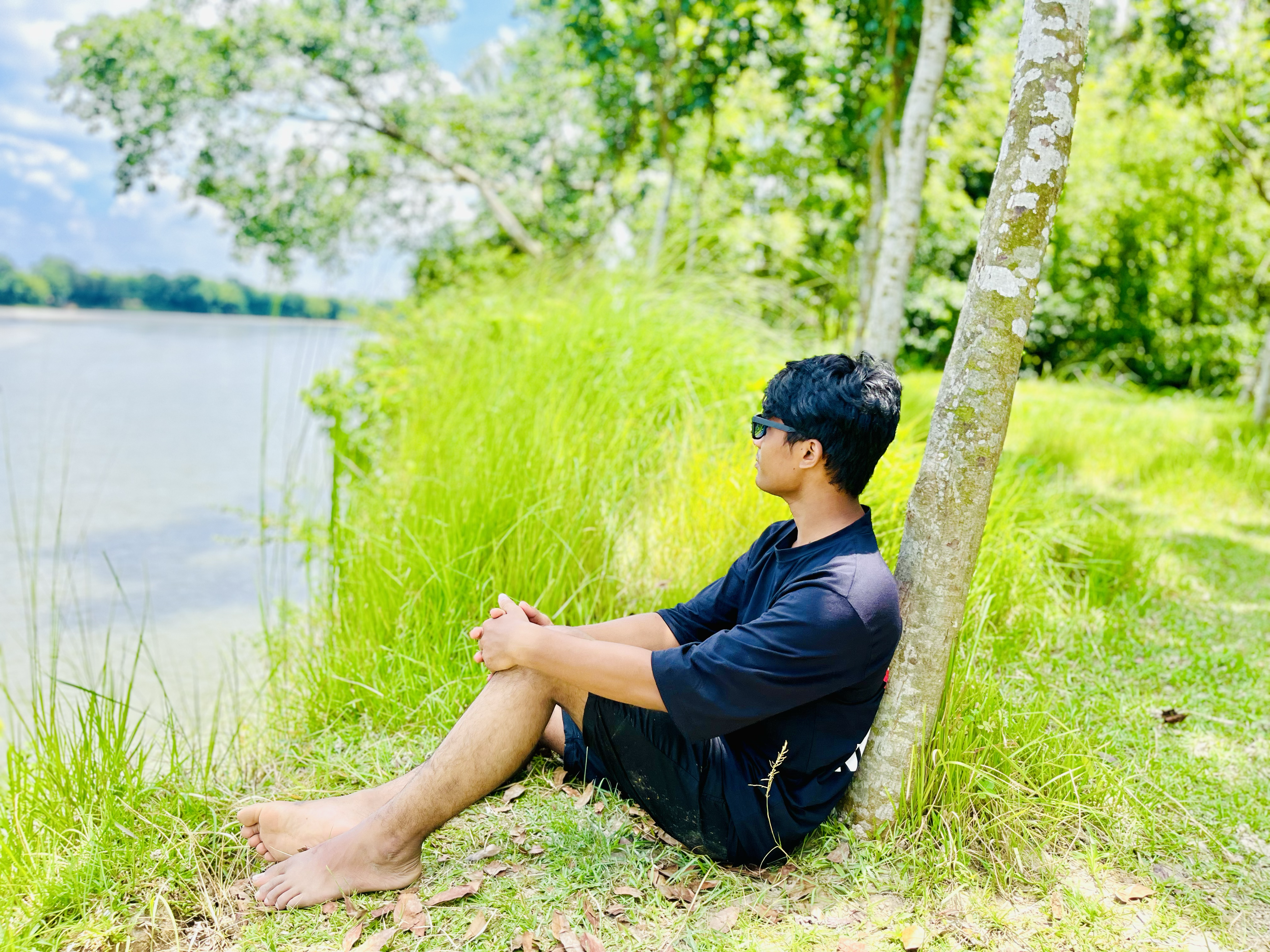 Tranquil Reflection by the Riverside