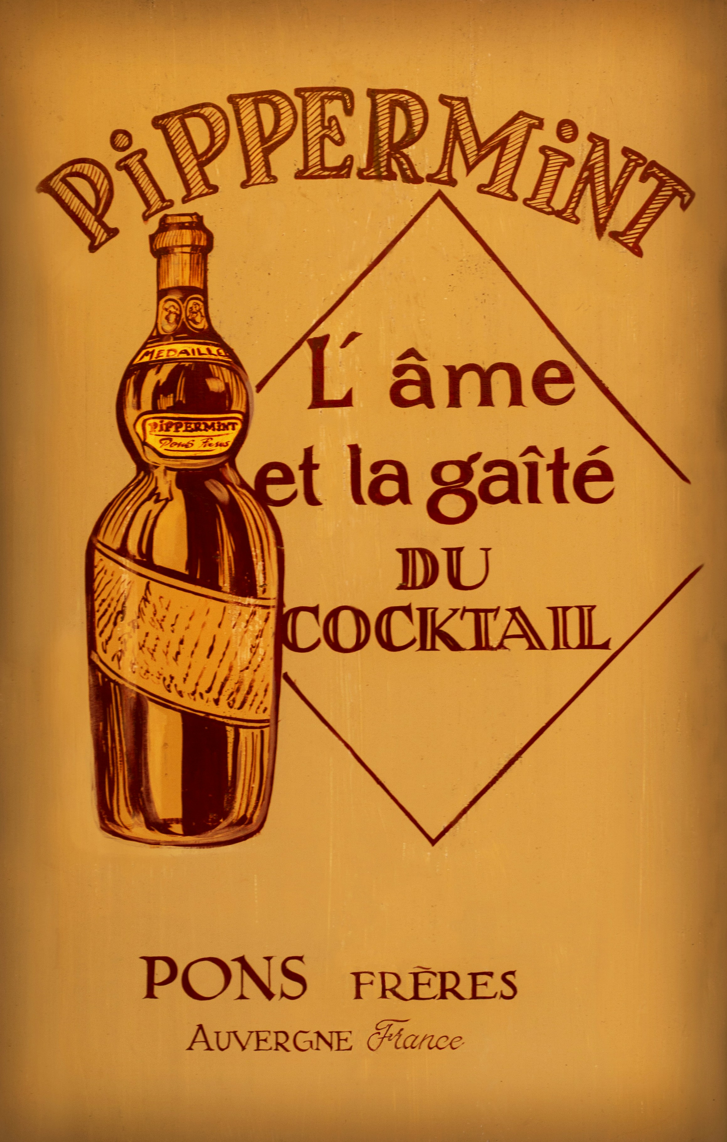 Vintage advertisement for "pippermint" cocktail. photo – Free Paris ...