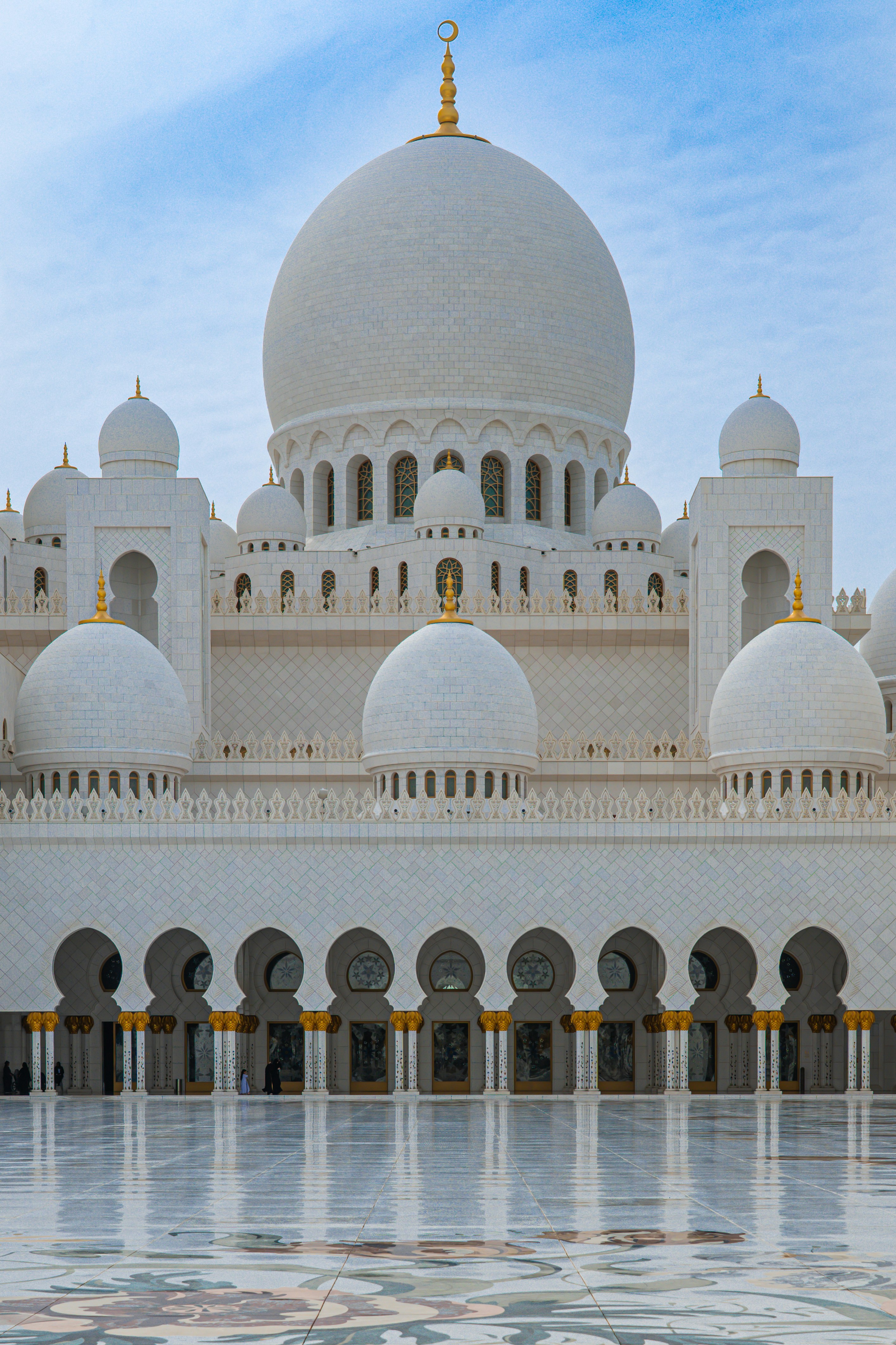 Domes and arches of a mosque.