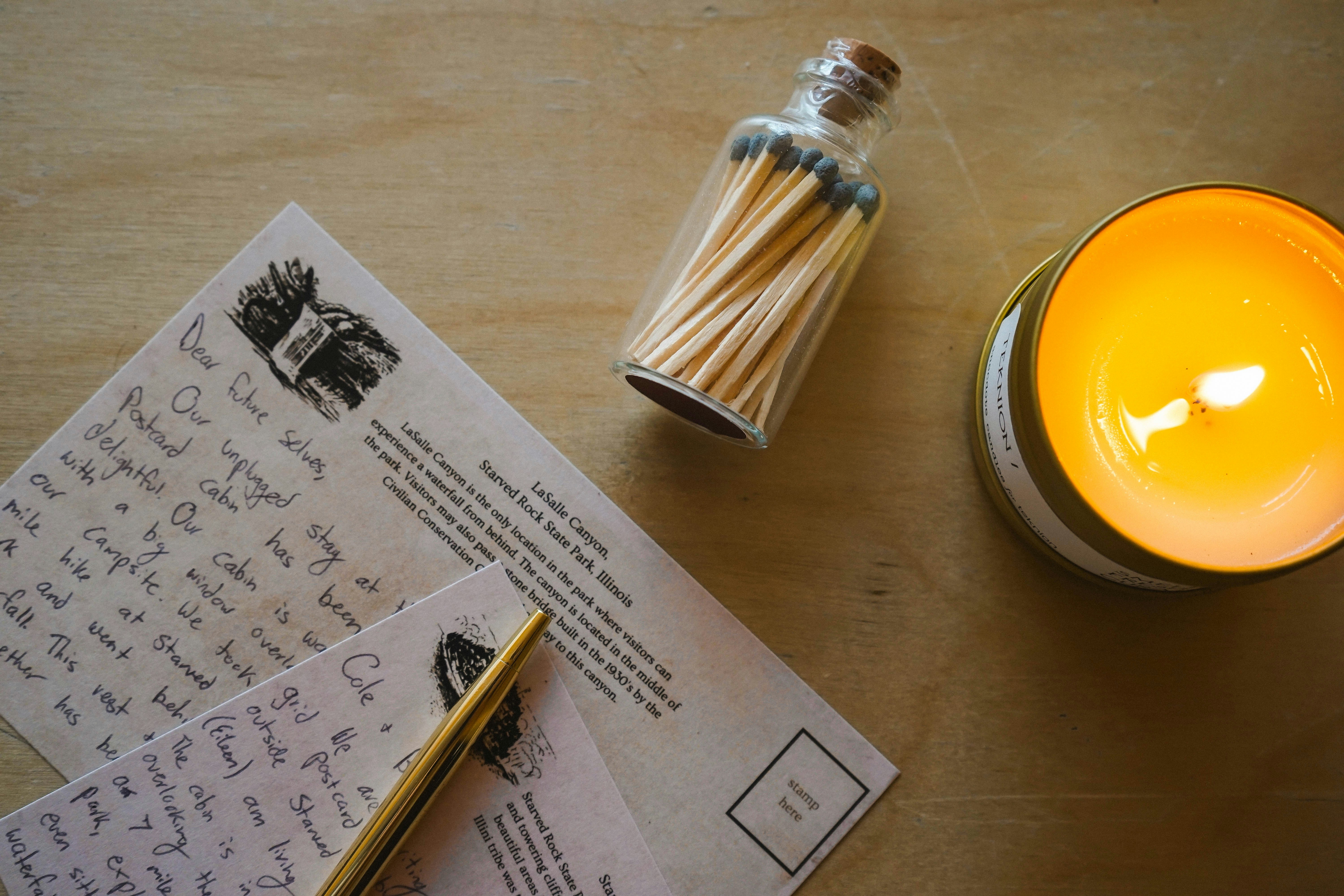 Writing letters by candlelight, with matches. photo – Free Perfume ...